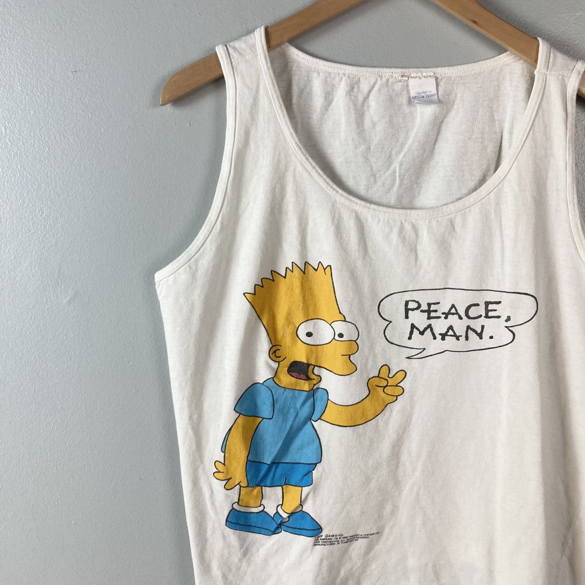The Simpsons × Vintage Vintage 1990 Bart Simpson “Peace Man” Tank Top ...