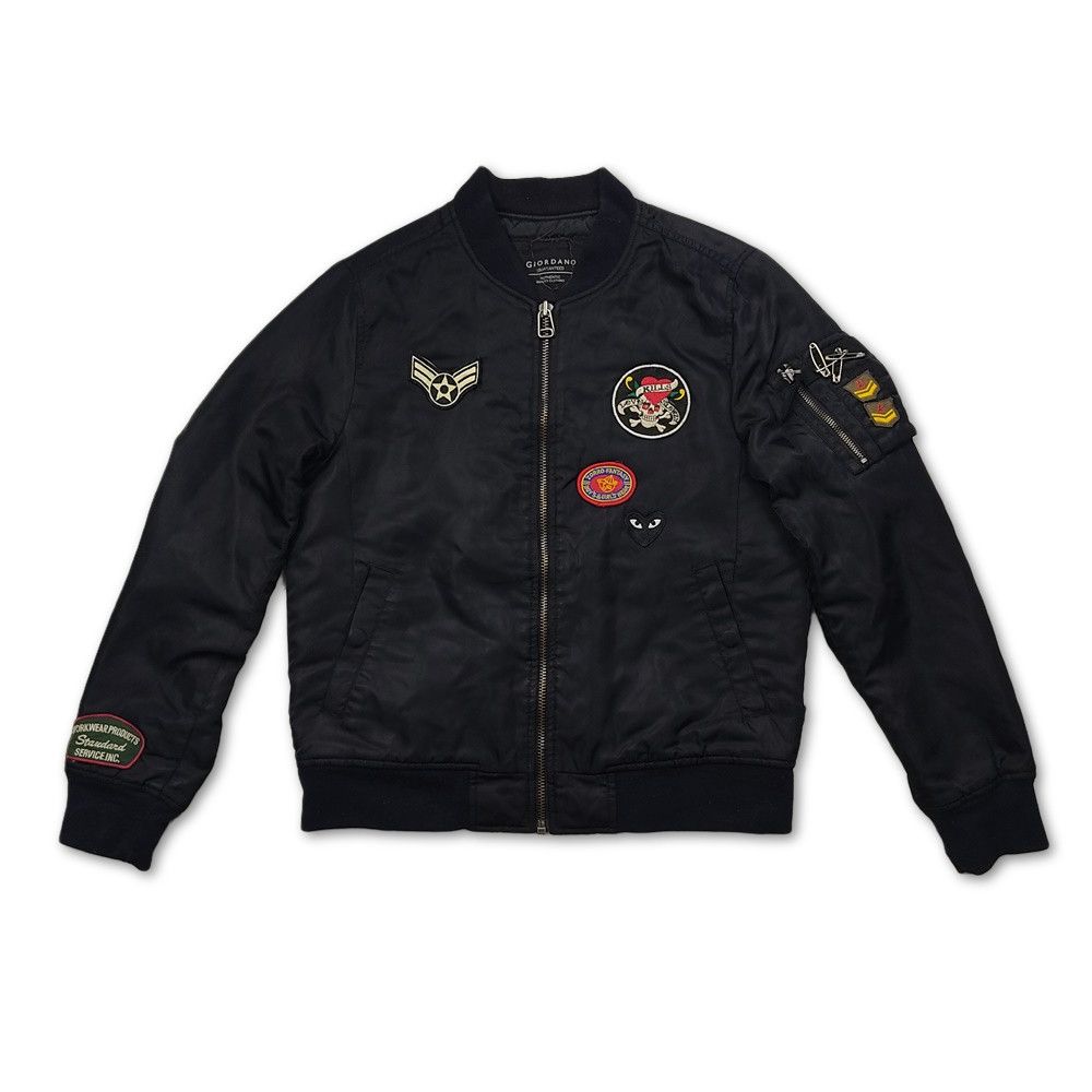 Giordano Giordano CDG Custom Patches Army Bomber Flight Jacket | Grailed
