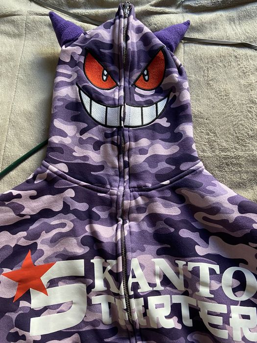 Streetwear gengar pokemon camo full zip hoodie with horns | Grailed