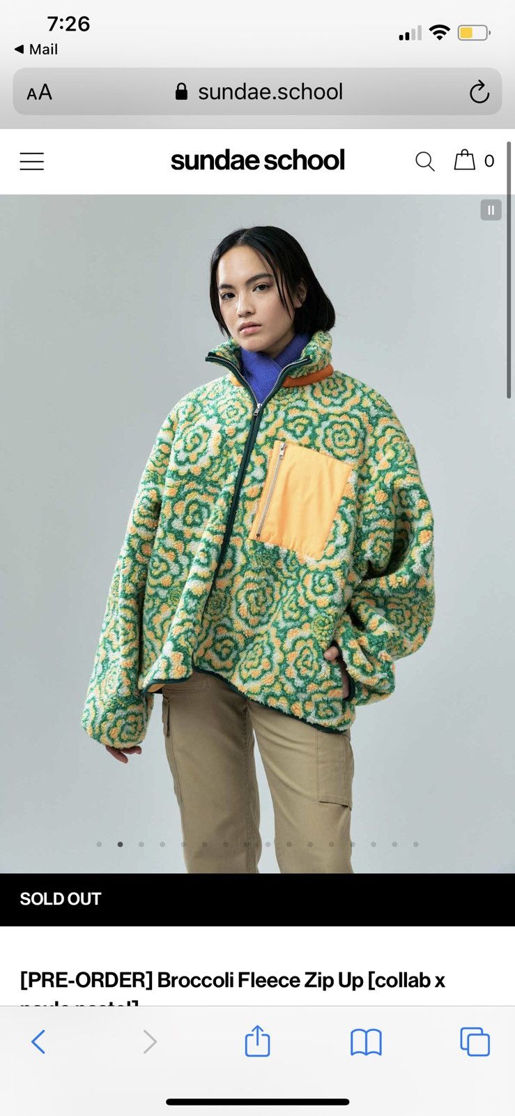Sundae School Sundae School “broccoli fleece zip up” | Grailed
