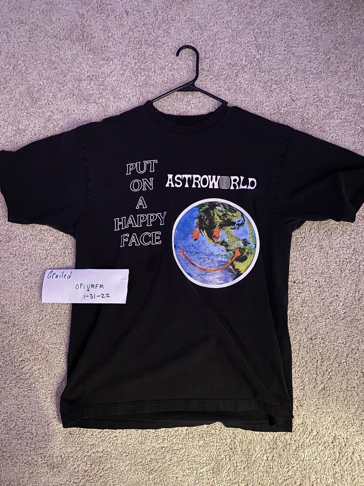 Travis Scott Travis Scott Astroworld smiley tee (Put On A Happy Face ...