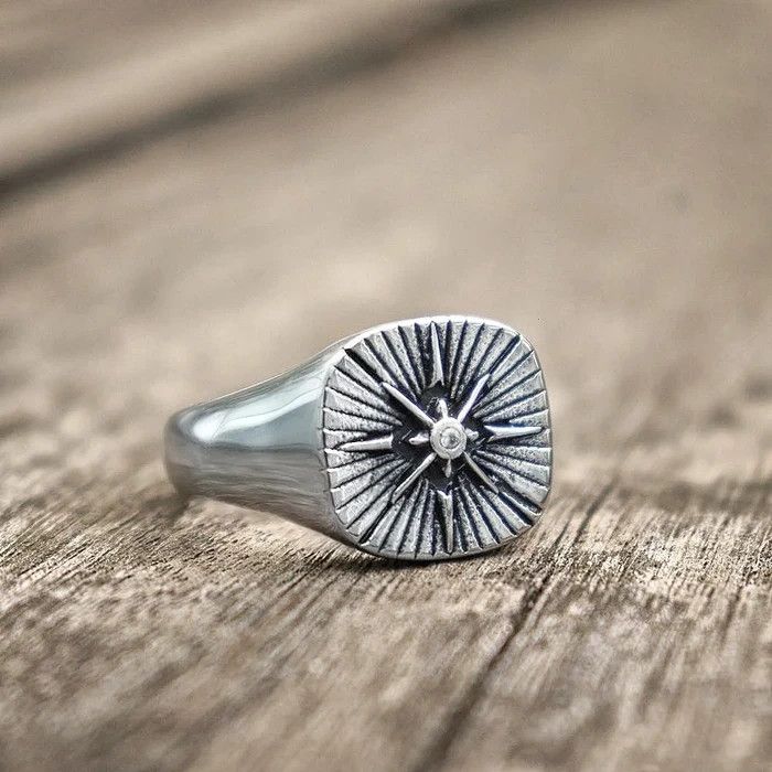 Custom × Jewelry × Streetwear Classic Polaris Ring Minimalist Cz Star ...