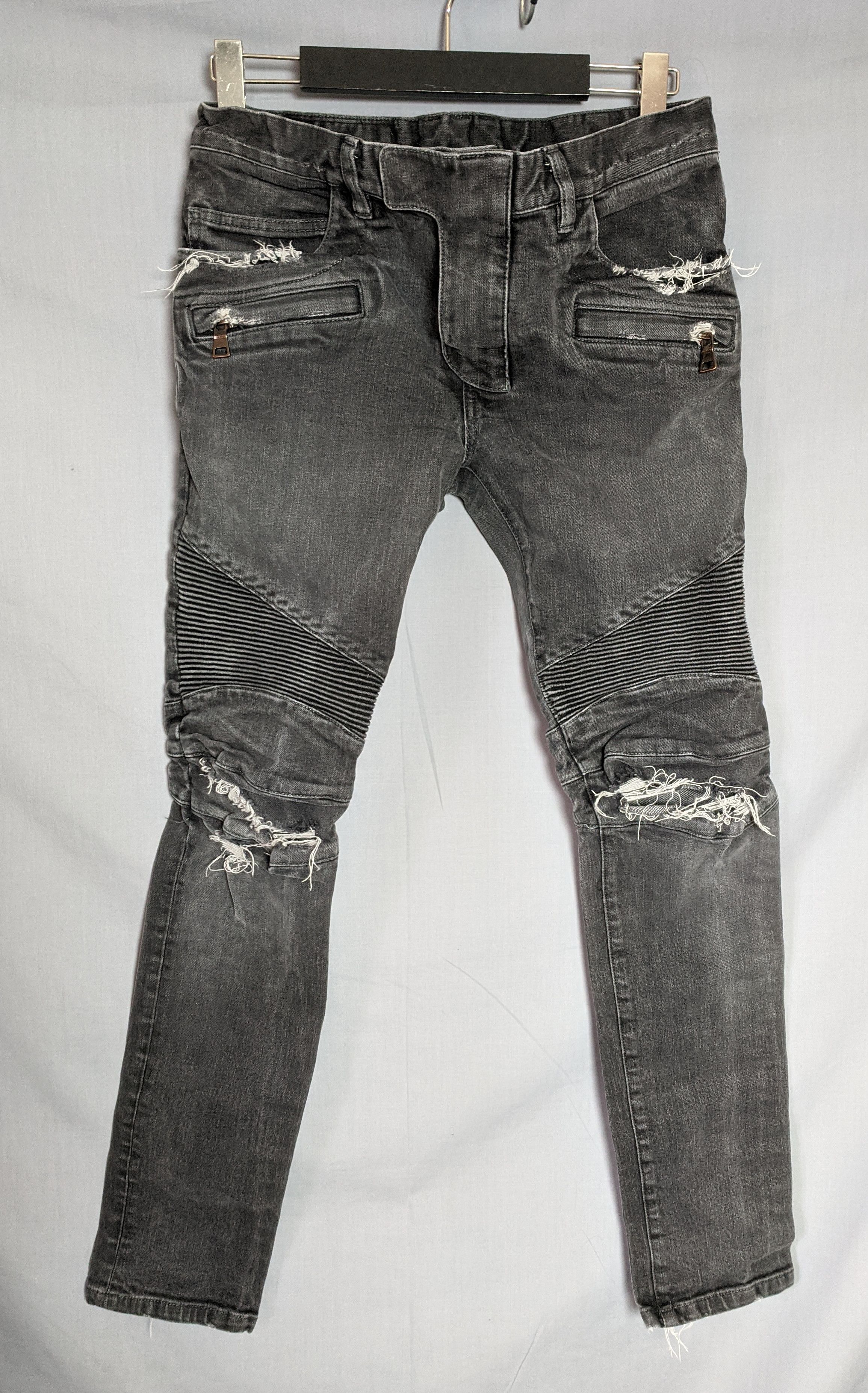 Balmain Balmain Bikers denim jeans ripped style | Grailed