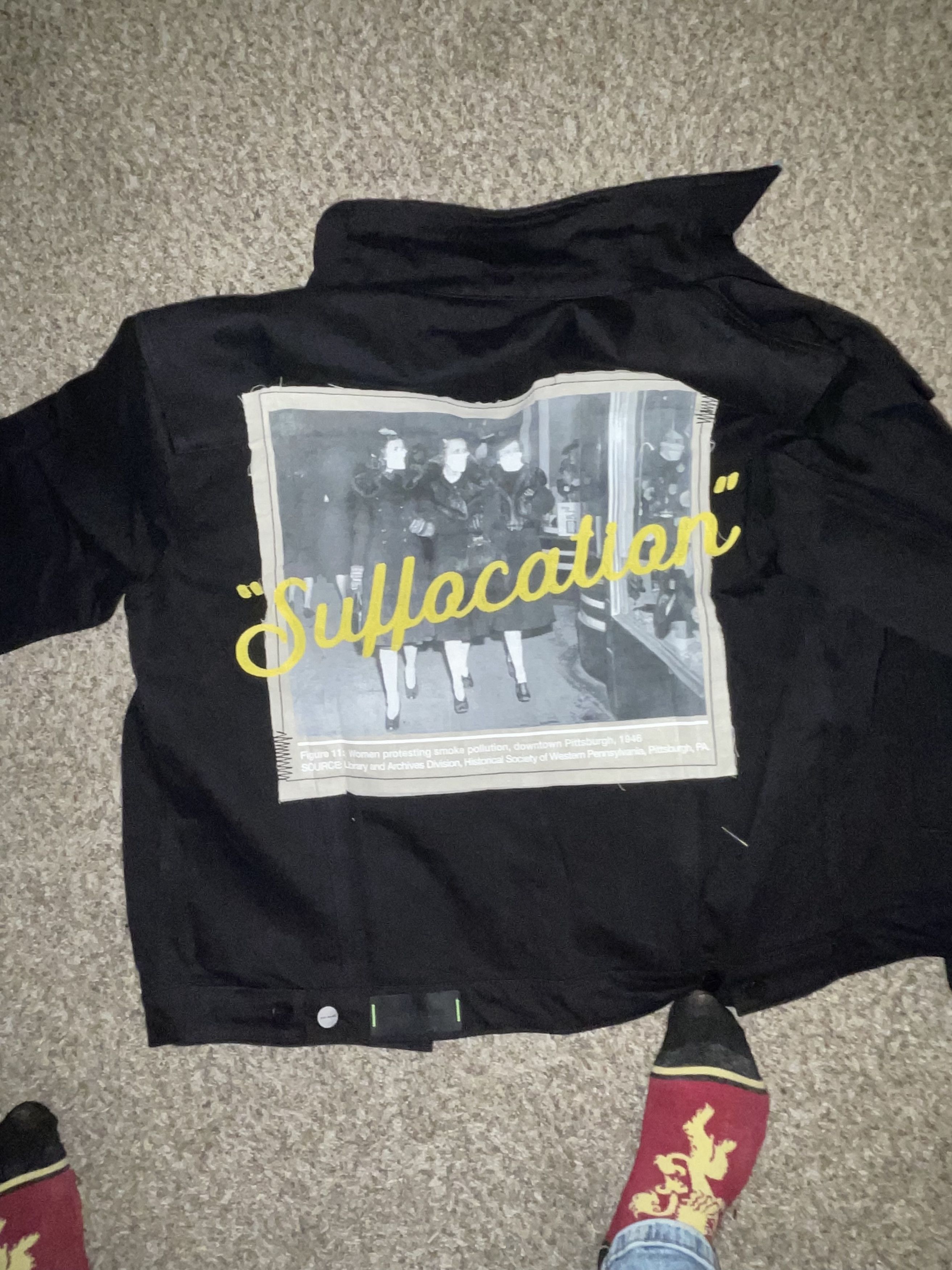 John Geiger John geiger black denim suffocation jacket | Grailed
