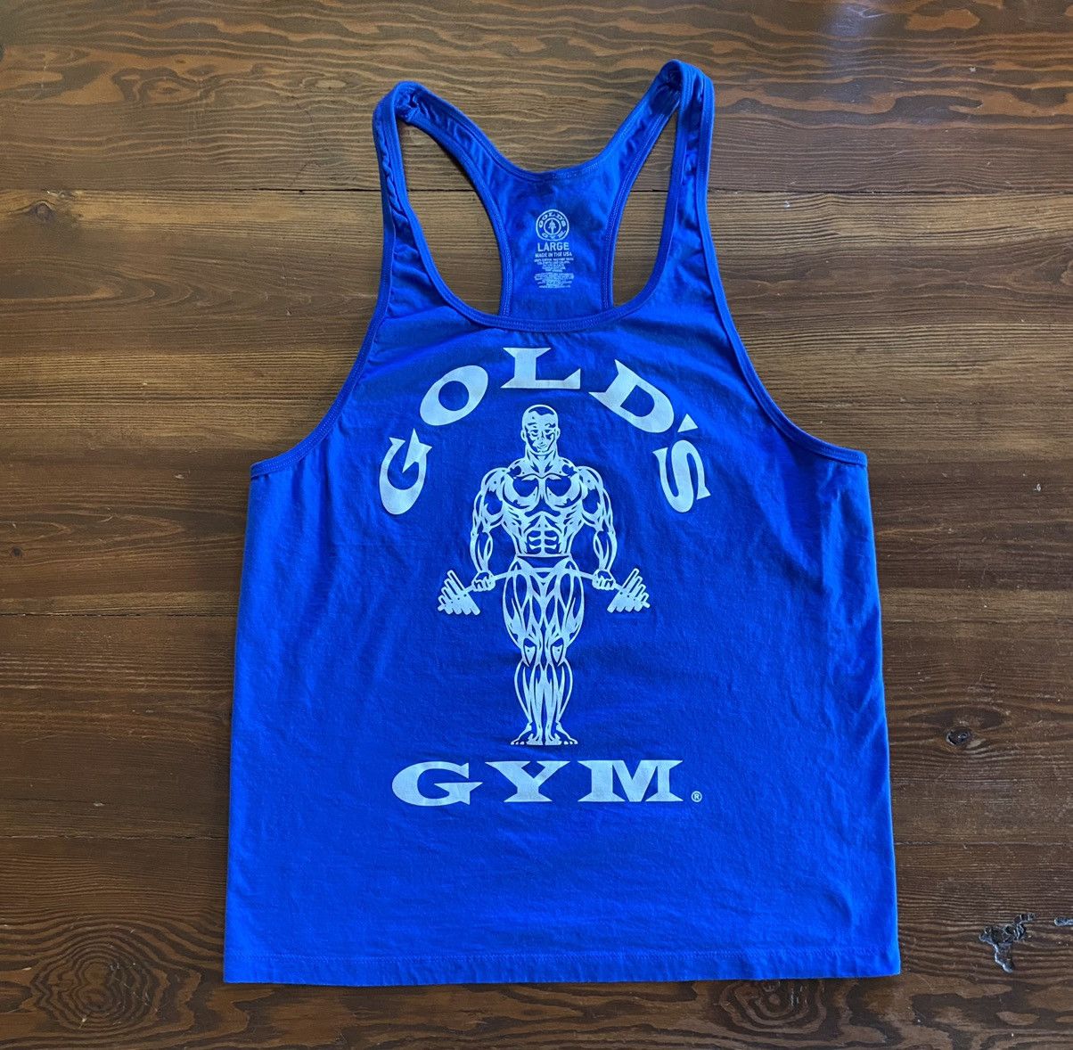 Vintage Y2K Gold’s Gym Royal Blue Stringer Muscle Tank | Grailed