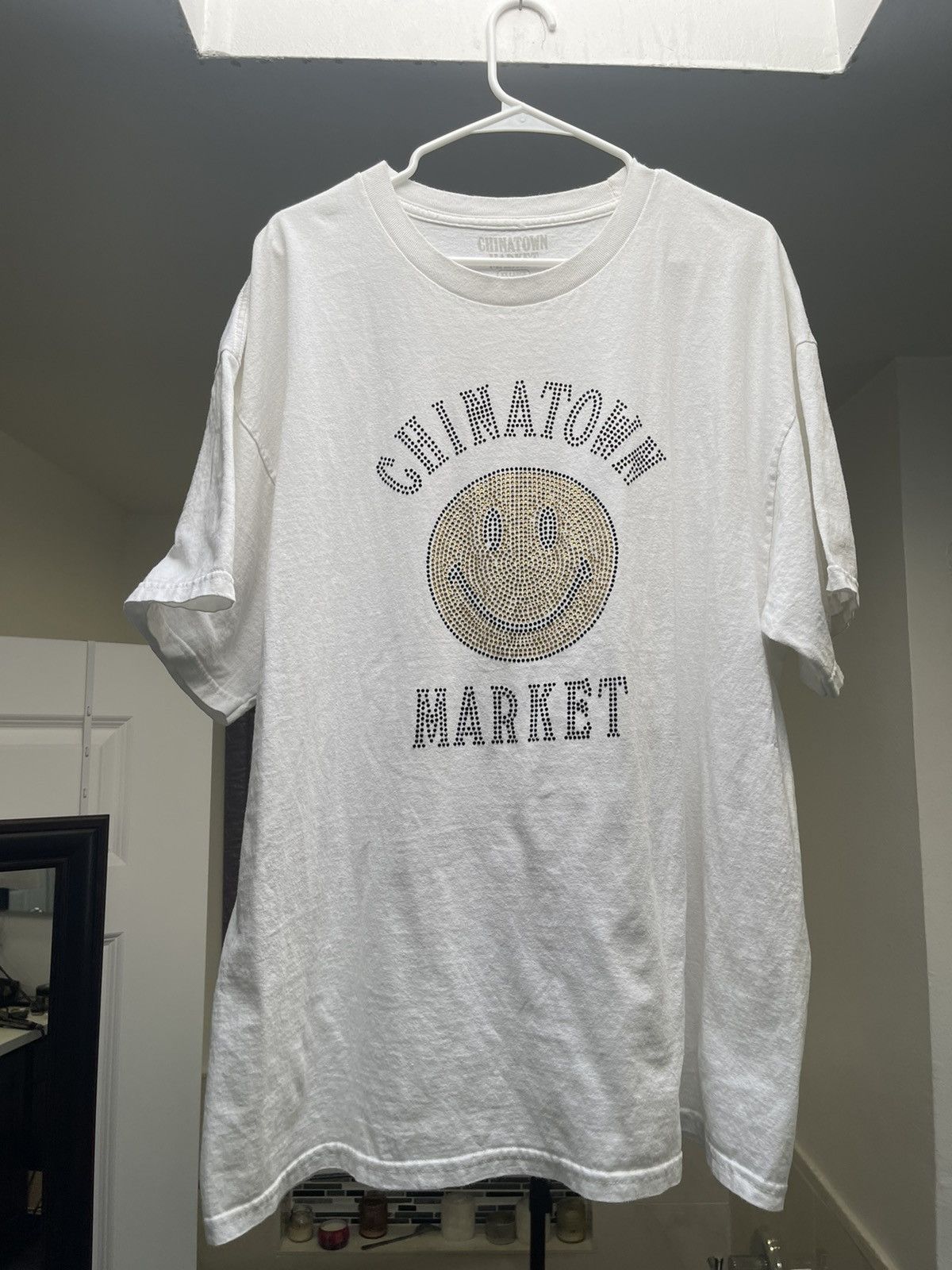 Market White smiley face Chinatown Market xxl Tshirt | Grailed