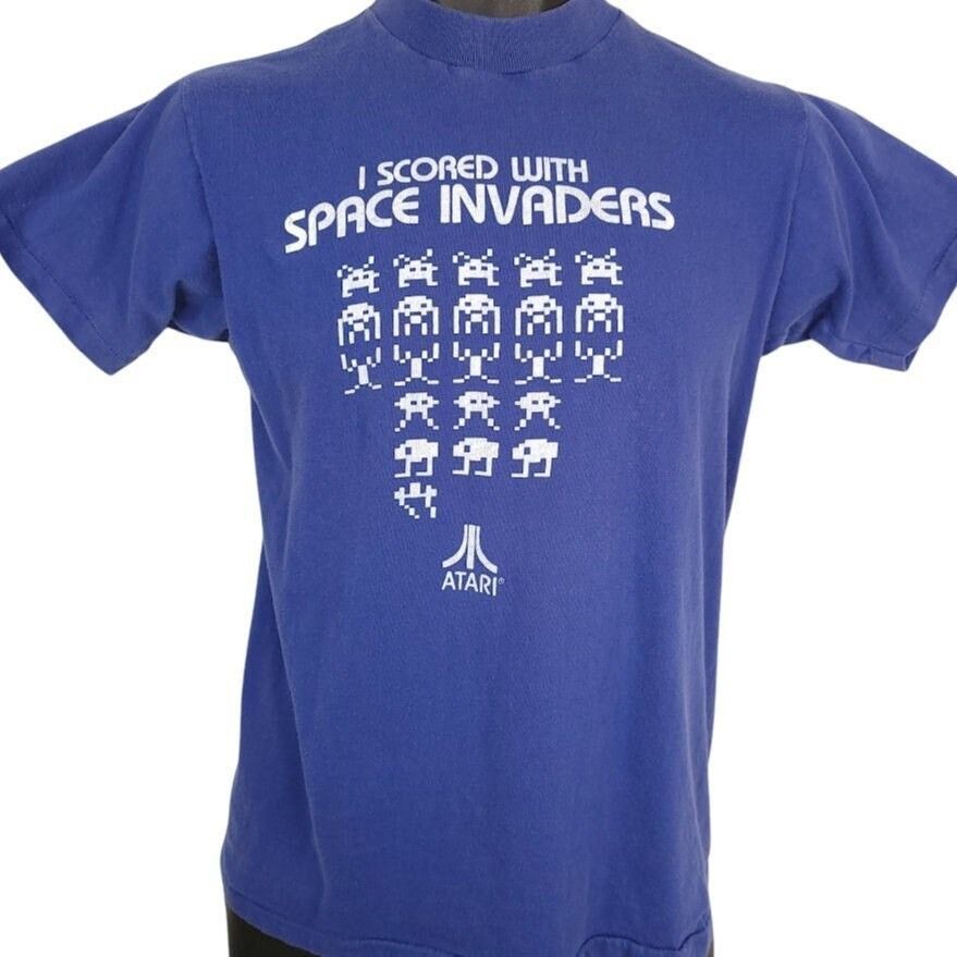 Vintage Atari Space Invaders T Shirt Vintage 80s Video Arcade Game ...