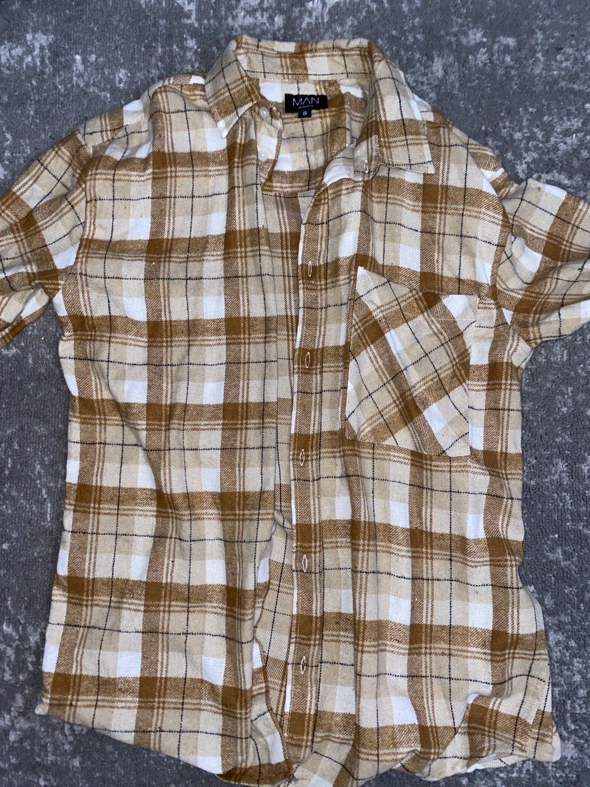 Streetwear × Vintage Vintage tan flannel shirt | Grailed