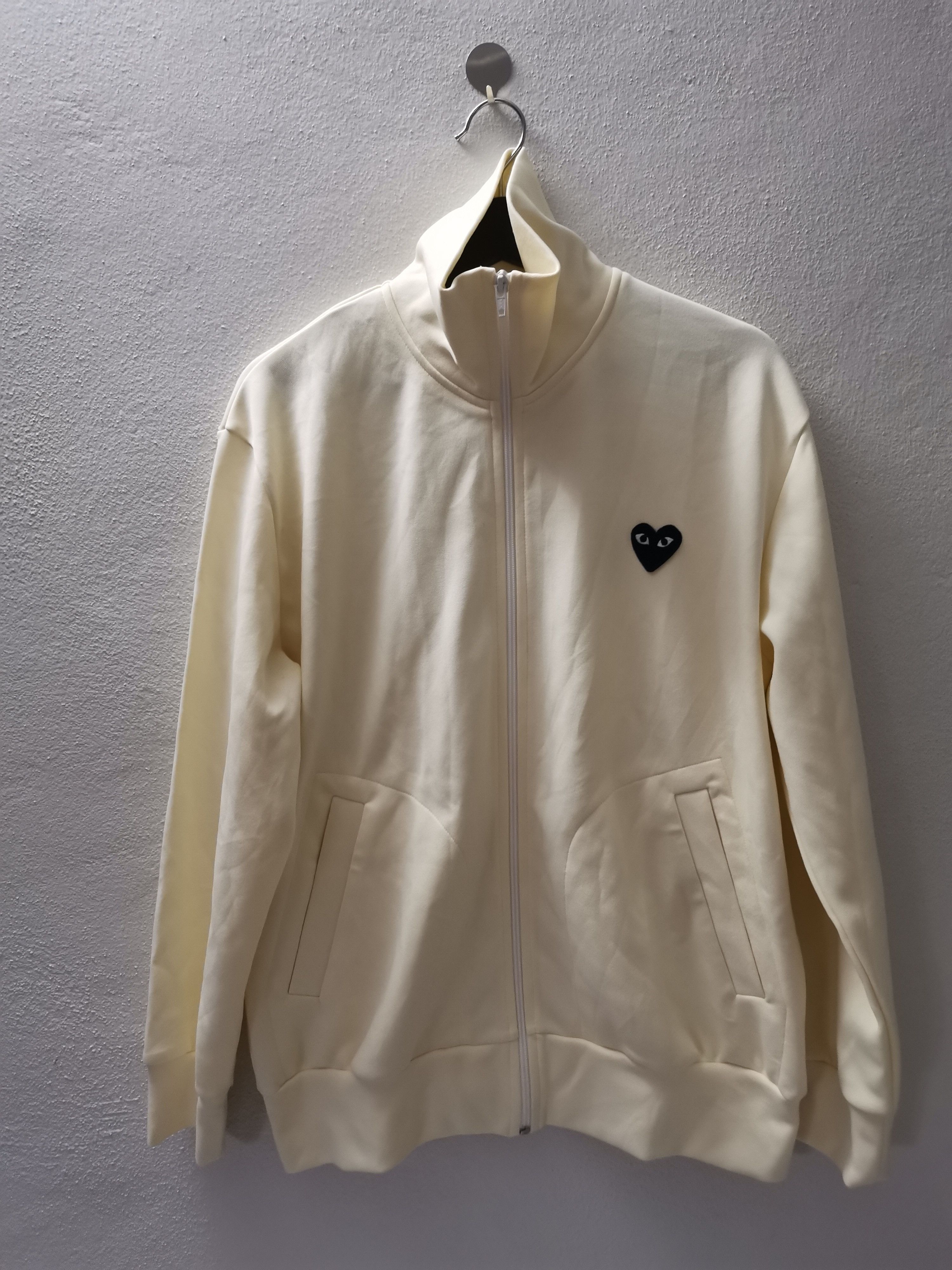 Japanese Brand × Streetwear Play CDG Big Heart Tracktop (Ivory) | Grailed