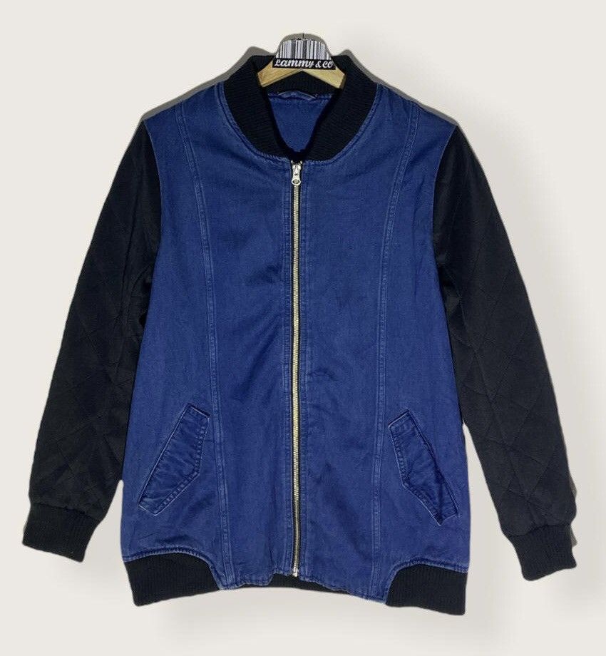 Streetwear Rare no brand denim varsity jacket | Grailed