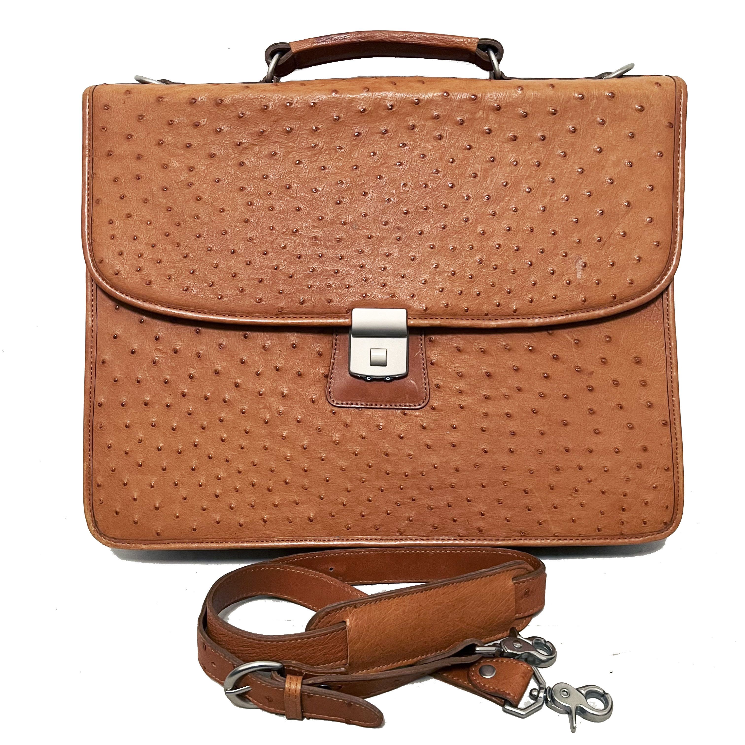 Other Solid Genuine OSTRICH Skin Briefcase / Shoulder Strap | Grailed