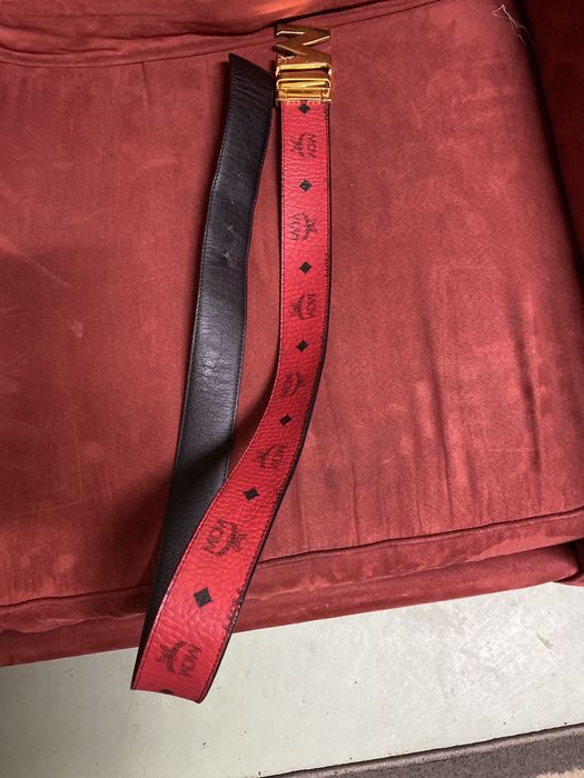 MCM MCM Red Reversible Belt | Grailed