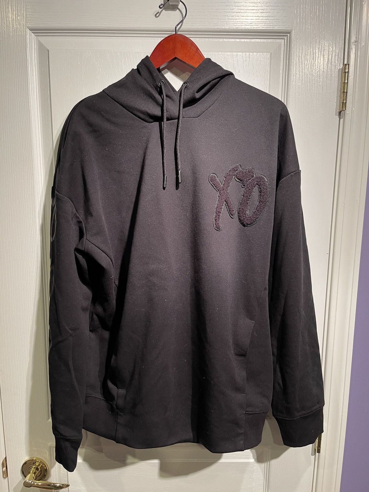 H&M XO x H&M hoodie with embroidered logo / screened sleeve logo | Grailed