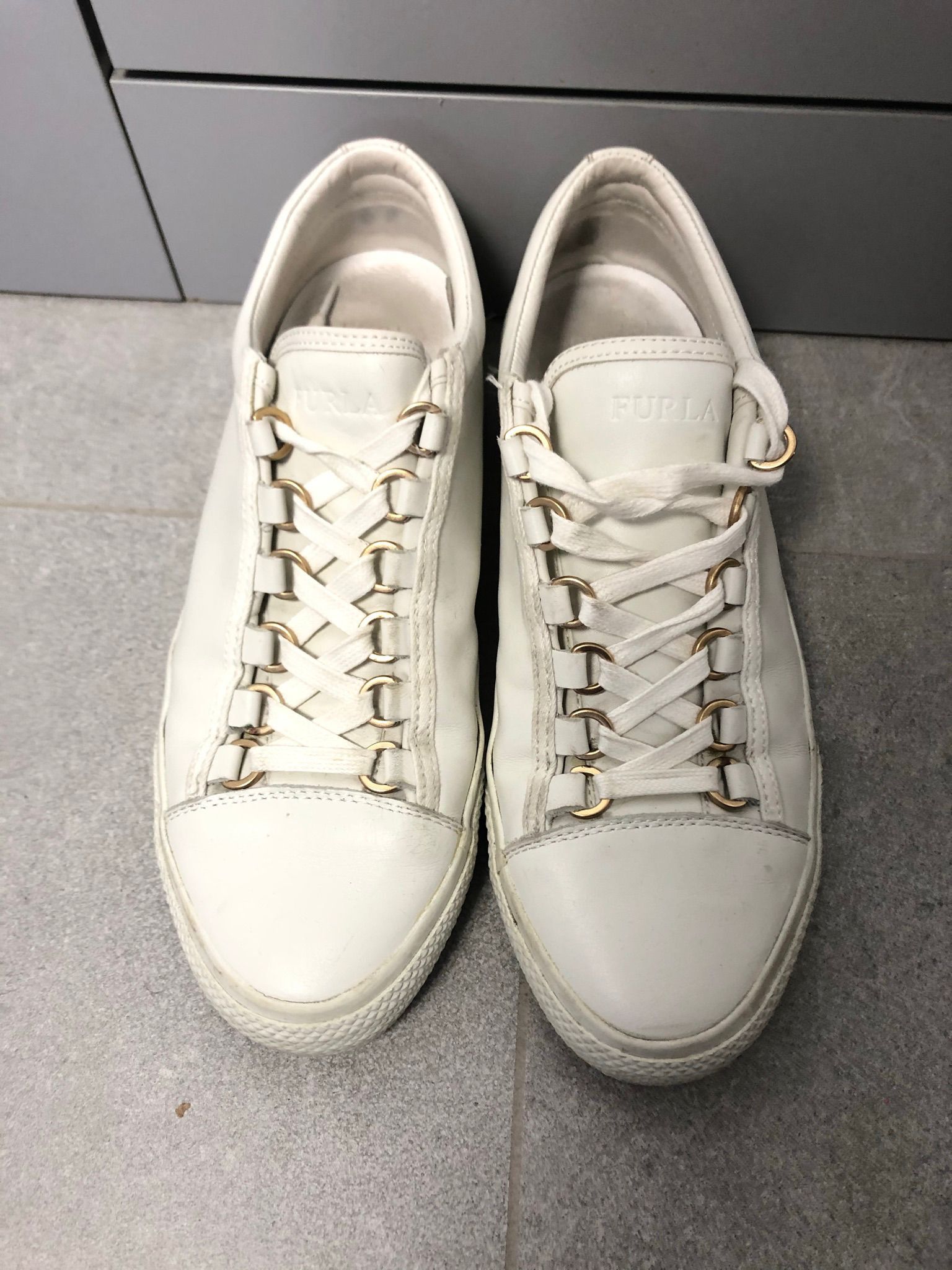Furla Furla white woman snakers fashion 6 basic | Grailed