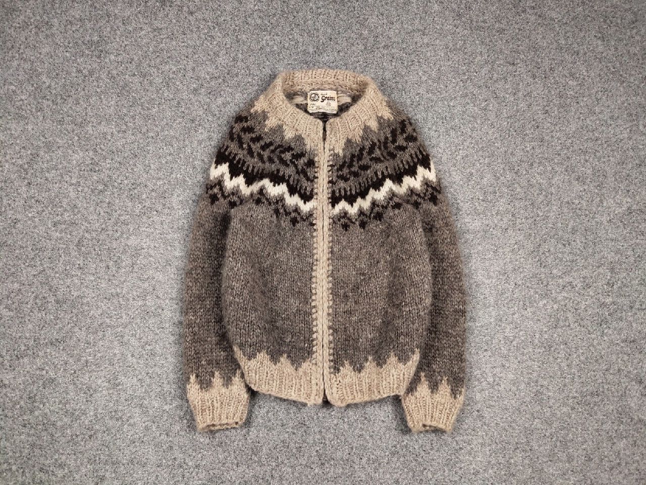 Vintage Vintage 70's David Grains Knit Icelandic Sweater Talon Zip ...