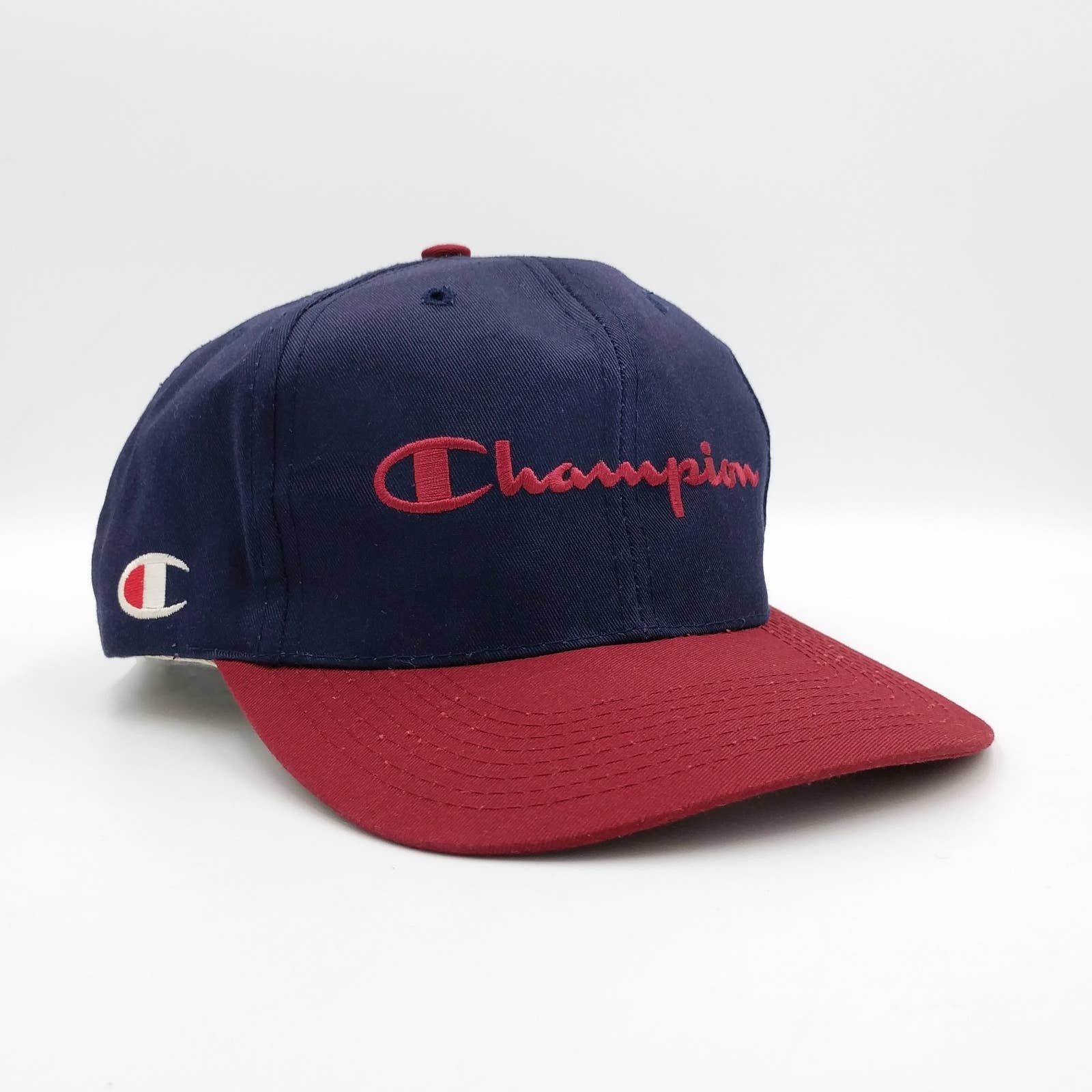 Vintage Vintage Champion 90s Script Logo Snapback Trucker Hat Cap | Grailed
