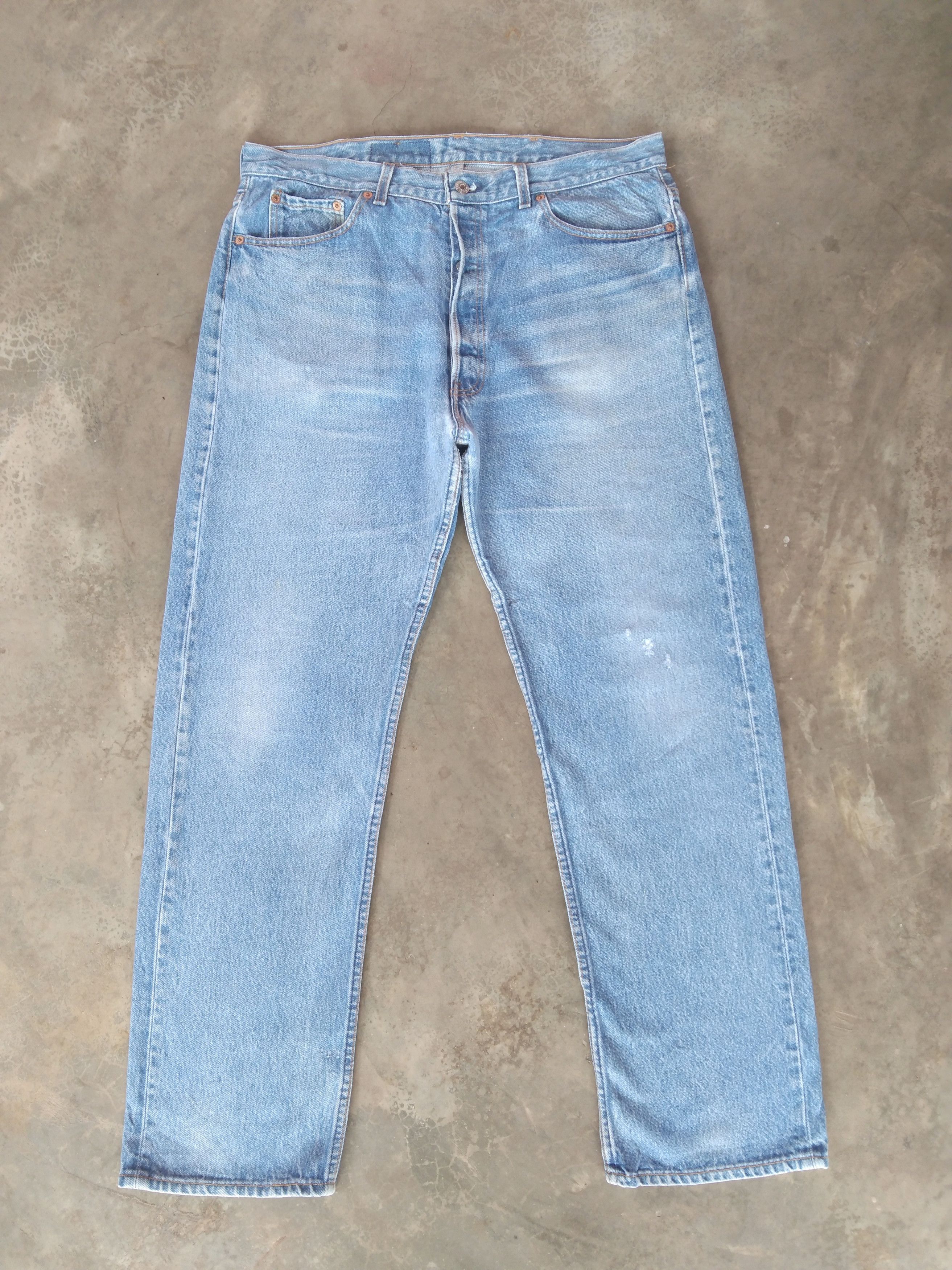 Vintage 90s Vintage Levi's 501 Jeans Made In USA Light Wash 37x31 | Grailed