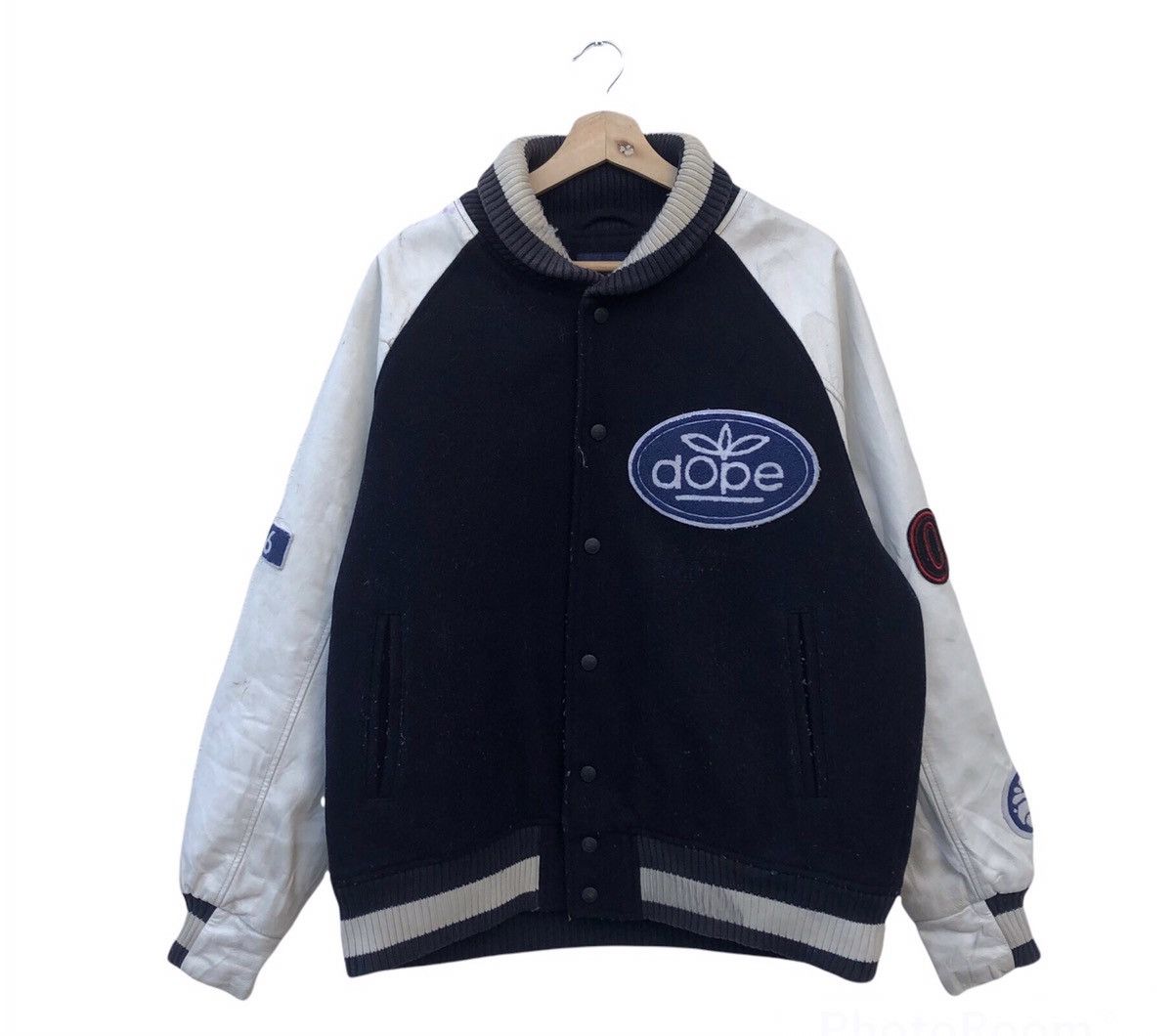 Dope × Varsity Jacket × Vintage VINTAGE VARSITY JACKET LEATHER HANDLING ...