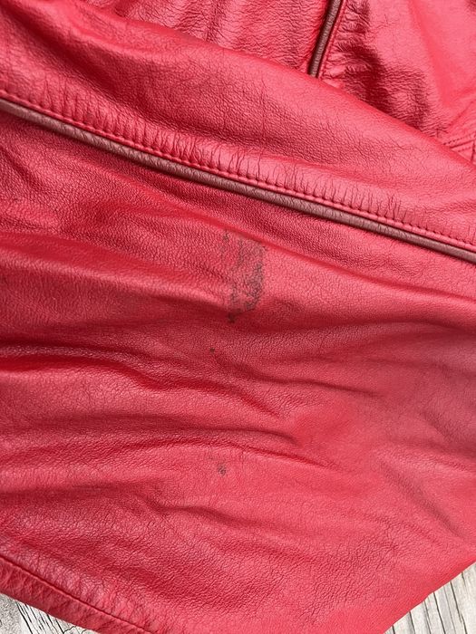 Vintage Vintage 90s Fubu Red Leather Bomber Jacket | Grailed