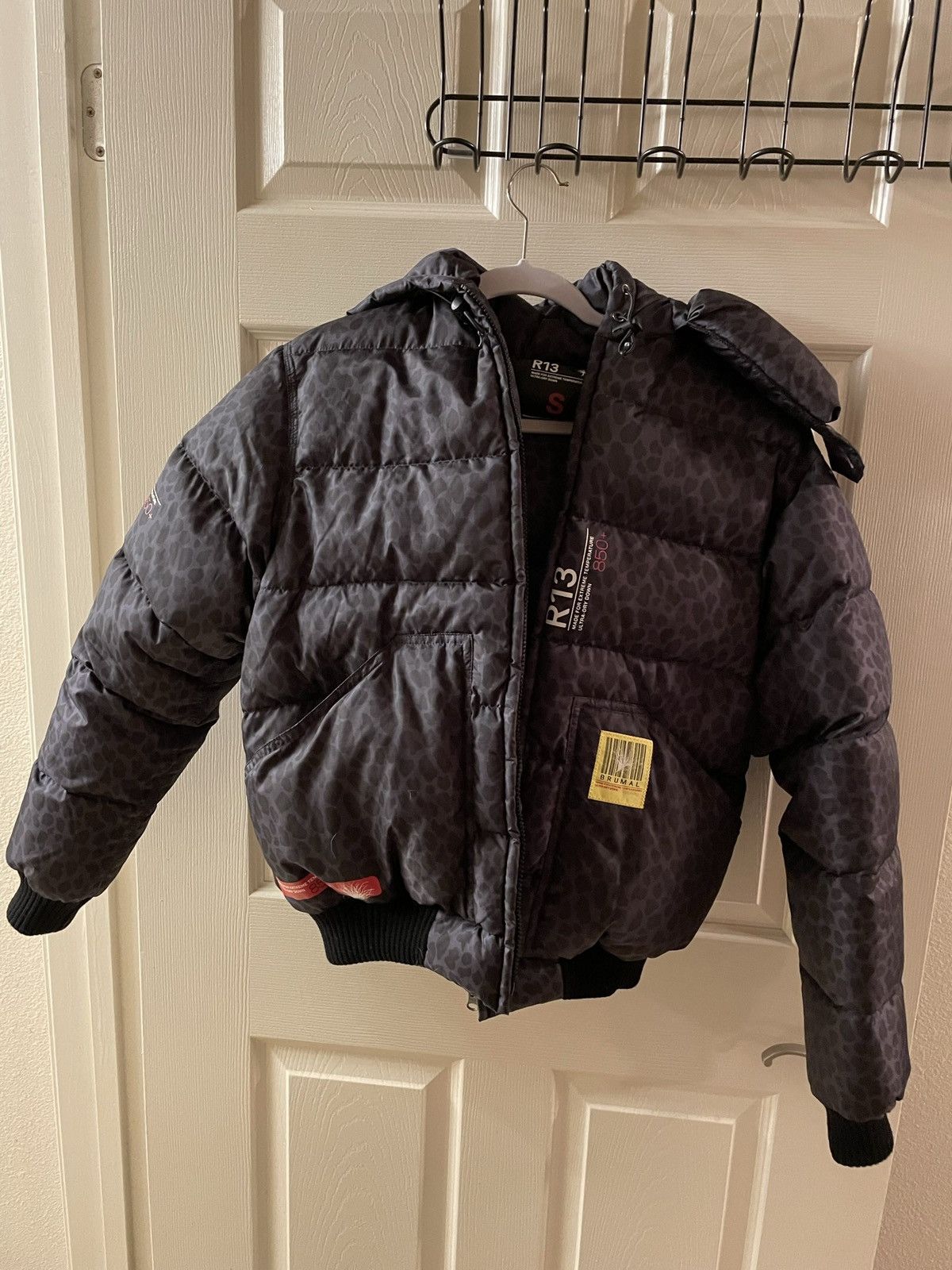 R13 R13 Grey Brumal Edition Down Leopard Jacket In Greyleopard | Grailed