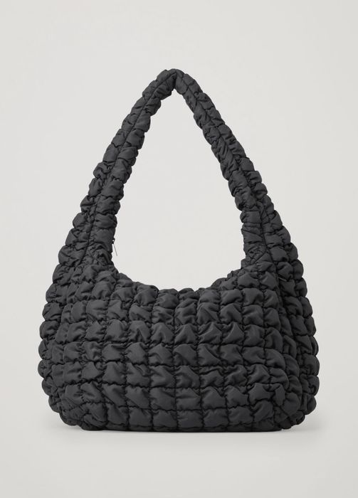 Cos COS Quilted Oversized Puffer Shoulder Tote Bag Dark Navy | Grailed