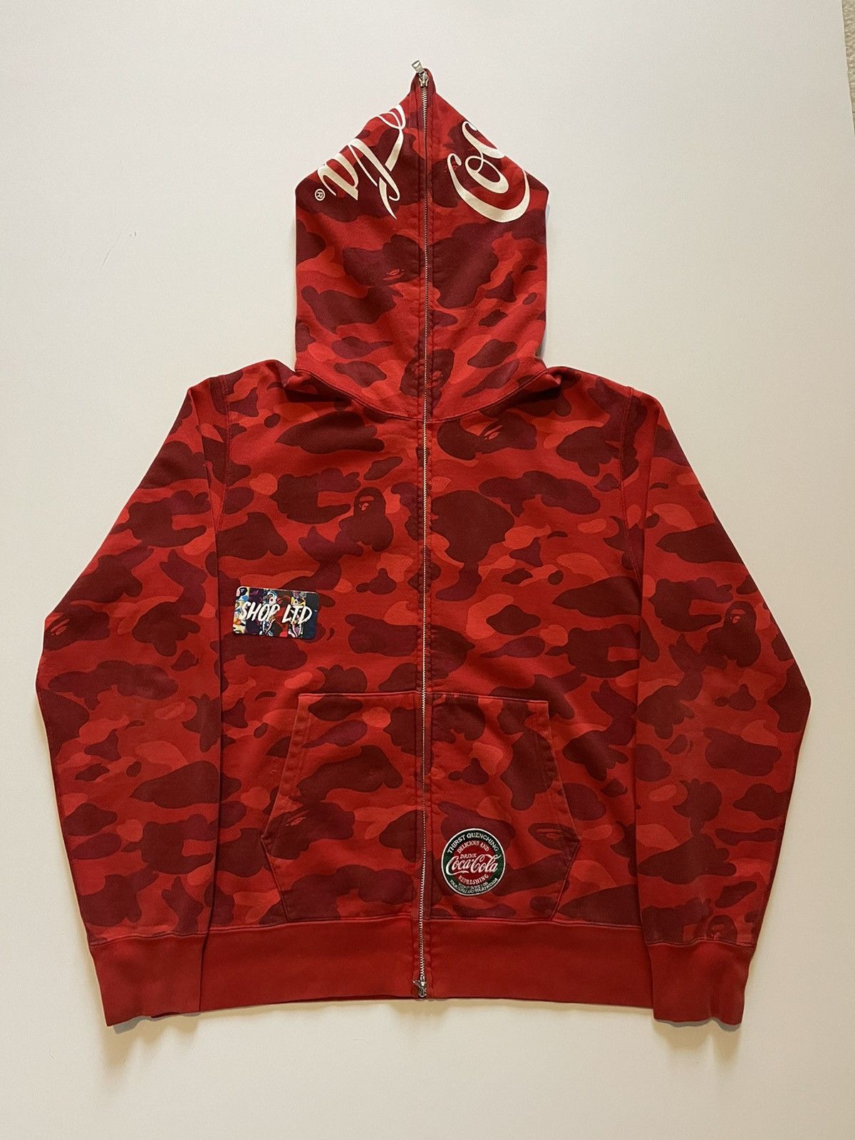 Bape A Bathing Ape X Coca Cola Red Camo Zip Up Hoodie | Grailed