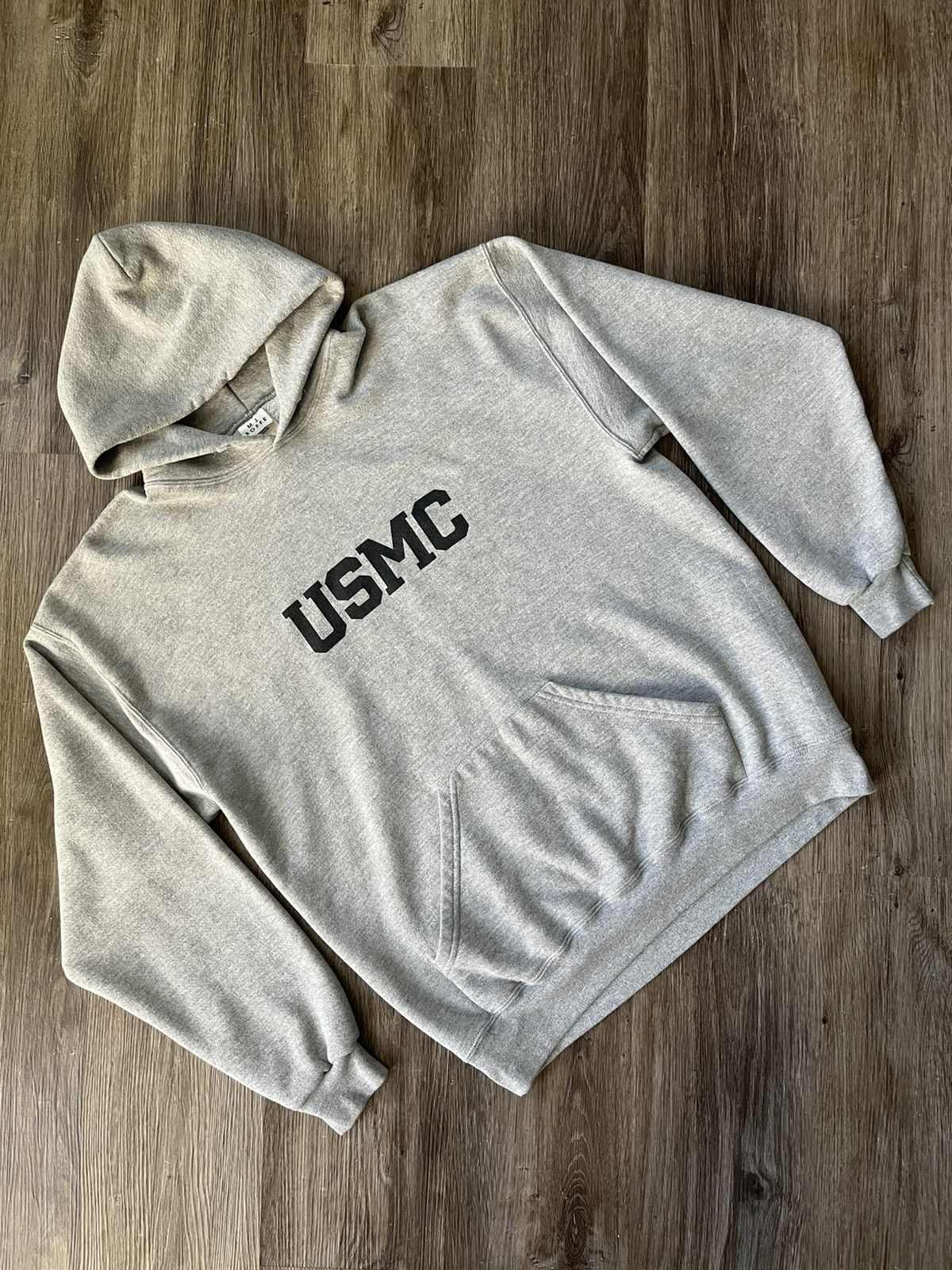 Vintage Vintage 1990s Soffe USMC Hoodie Pullover Gray XL | Grailed