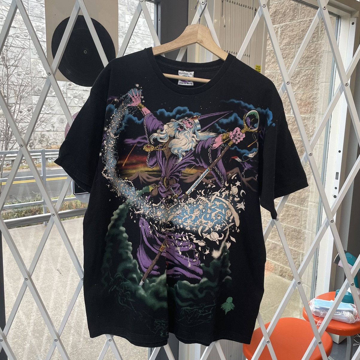 Liquid Blue × Vintage Vintage Wizard AOP Liquid Blue 1994 tshirt | Grailed