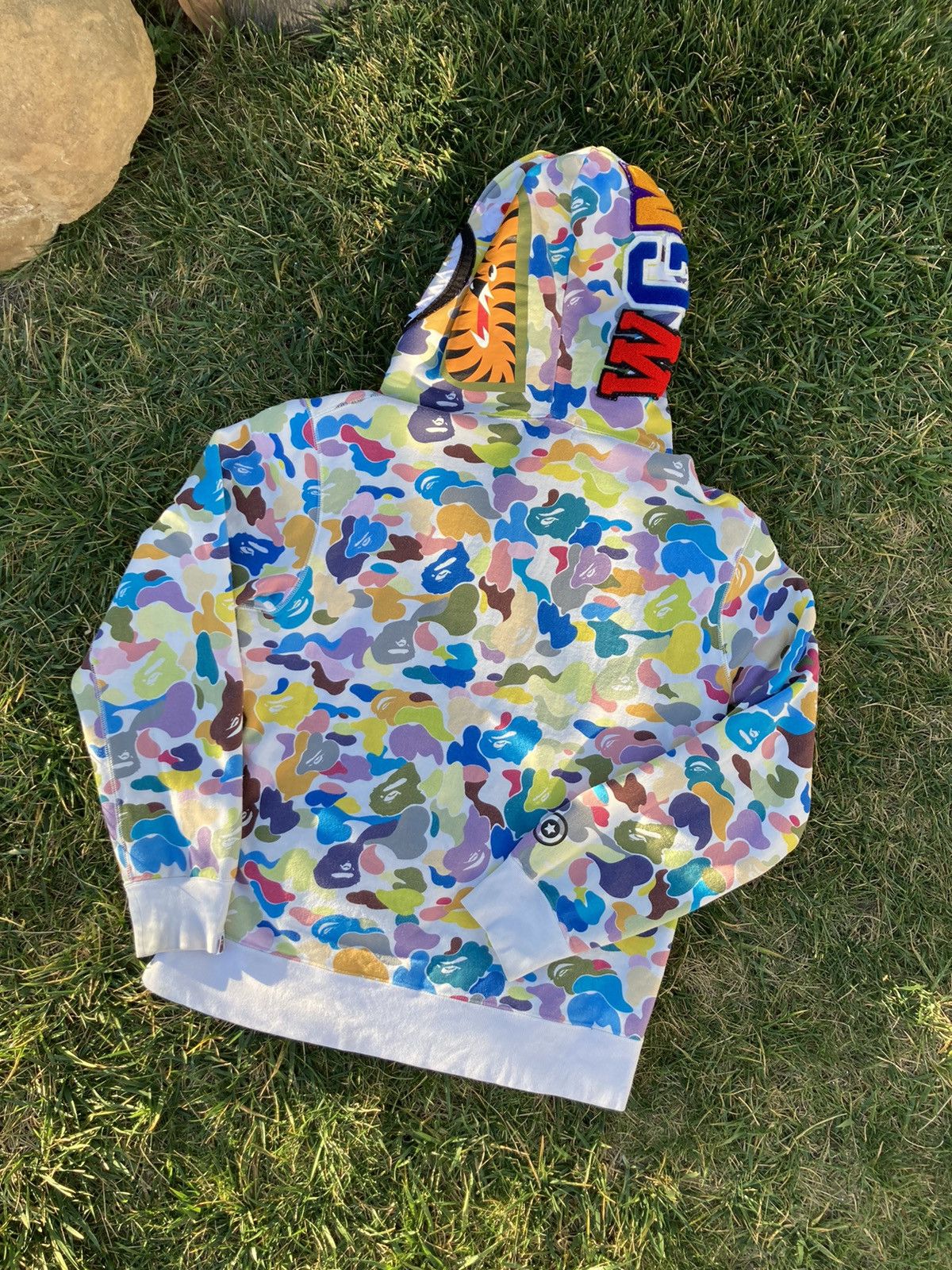 Bape BAPE Multicolor Camo Shark Full Zip | Grailed