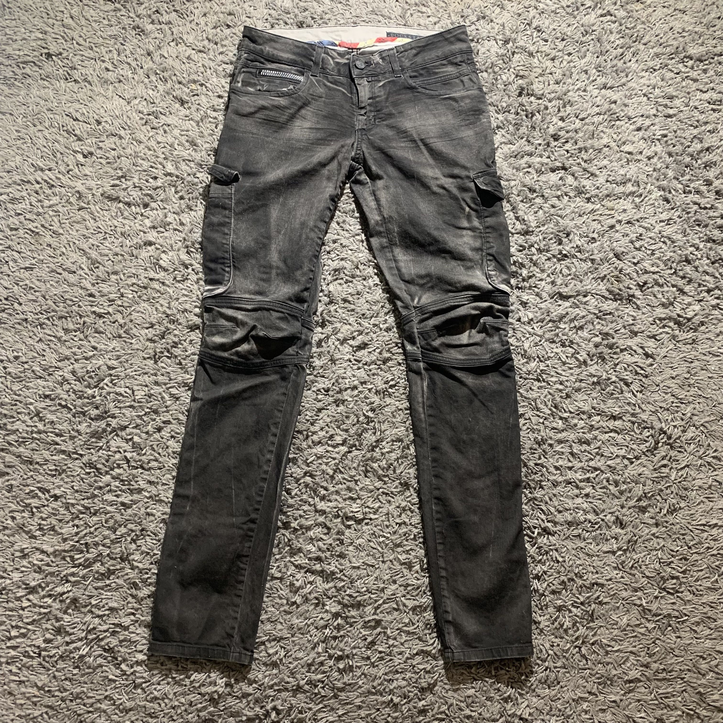 Vintage rockstar sushi black stacked acargo jeans 29 | Grailed