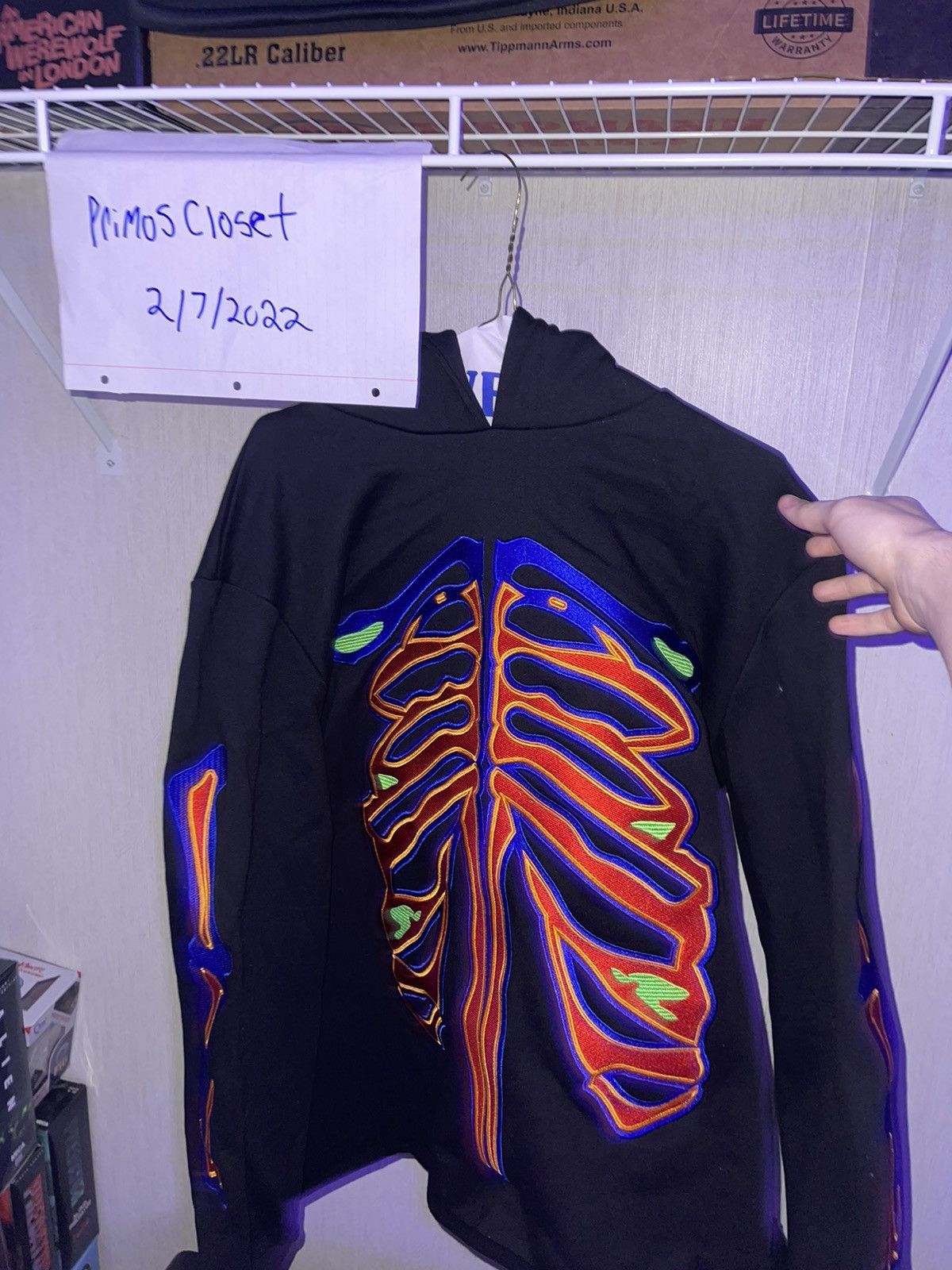 Streetwear Hollywood Hunna Black Infrared Bone Hoodie | Grailed