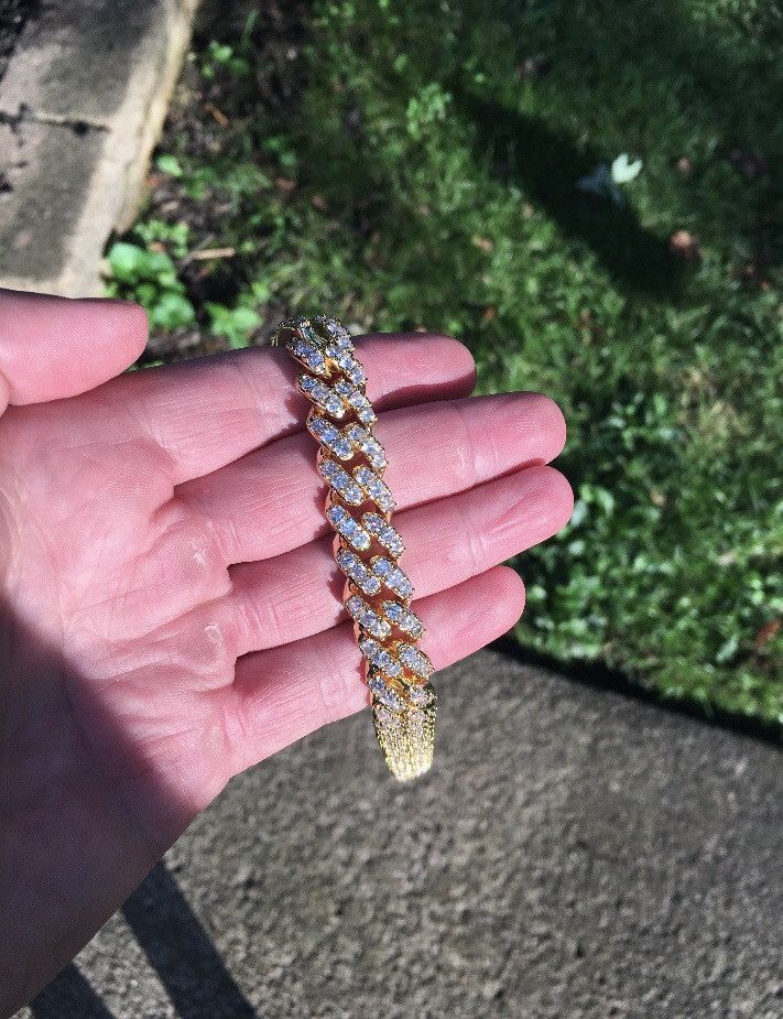 Gold Chain Gold Chain Icy Diamond Miami Cuban 22in 12mm | Grailed