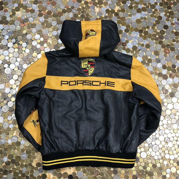 Vintage Porsche leather jacket short fason 90's bomber | Grailed