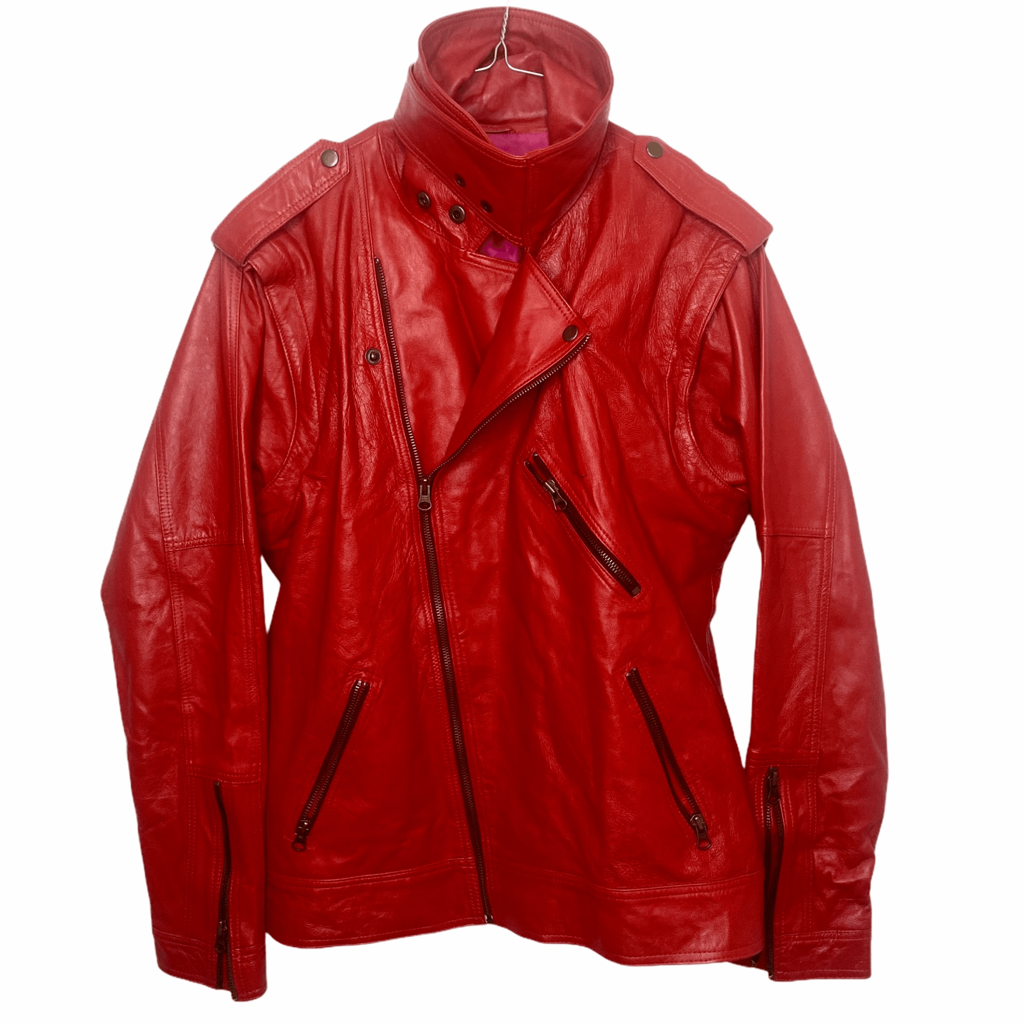 Vintage PRSVR Custom Genuine Red Leather Jacket Zip off Sleeves | Grailed