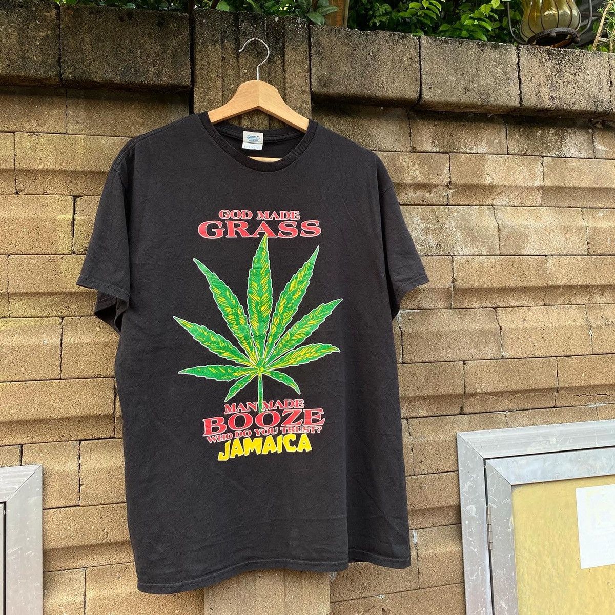 Vintage Vtg.00s God Made Grass Man Made Booze Jamaica (Rare) | Grailed