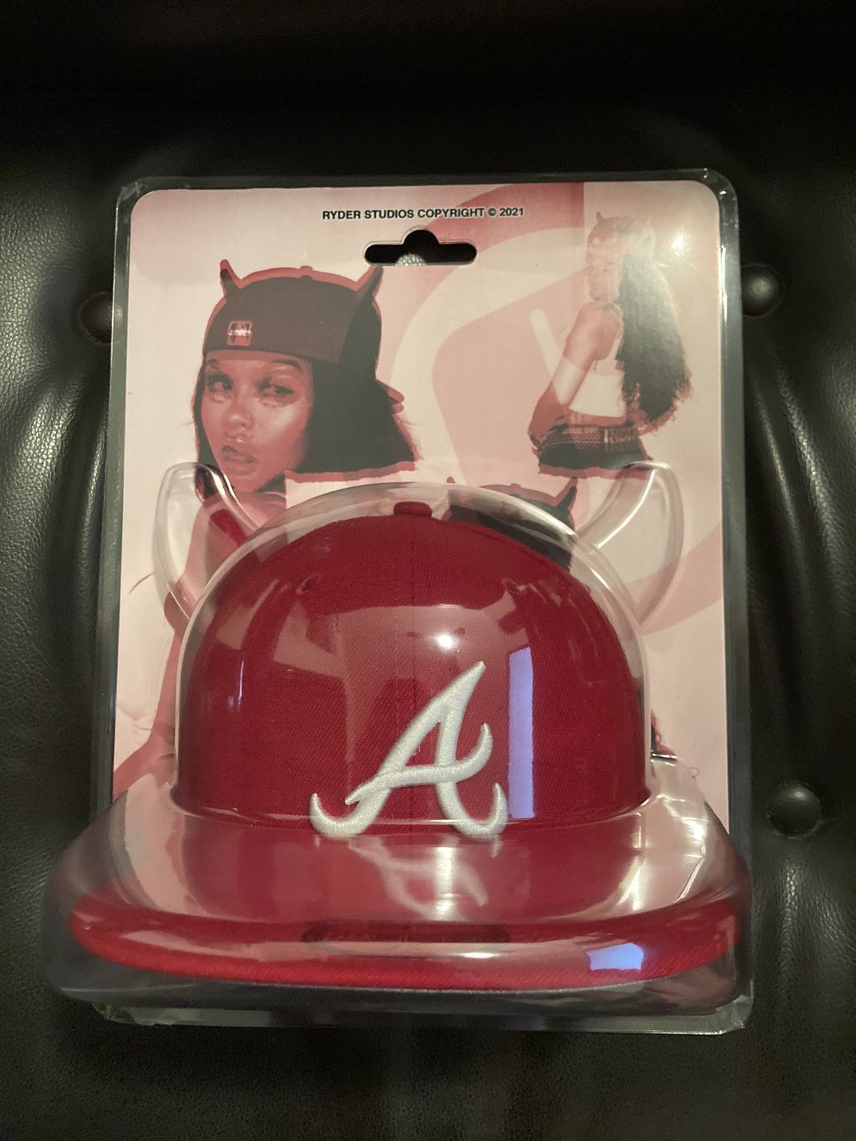 Ryder Studios 7 1/4 Ryder Studios Devil Horn Fitted Hat Atlanta Braves ...