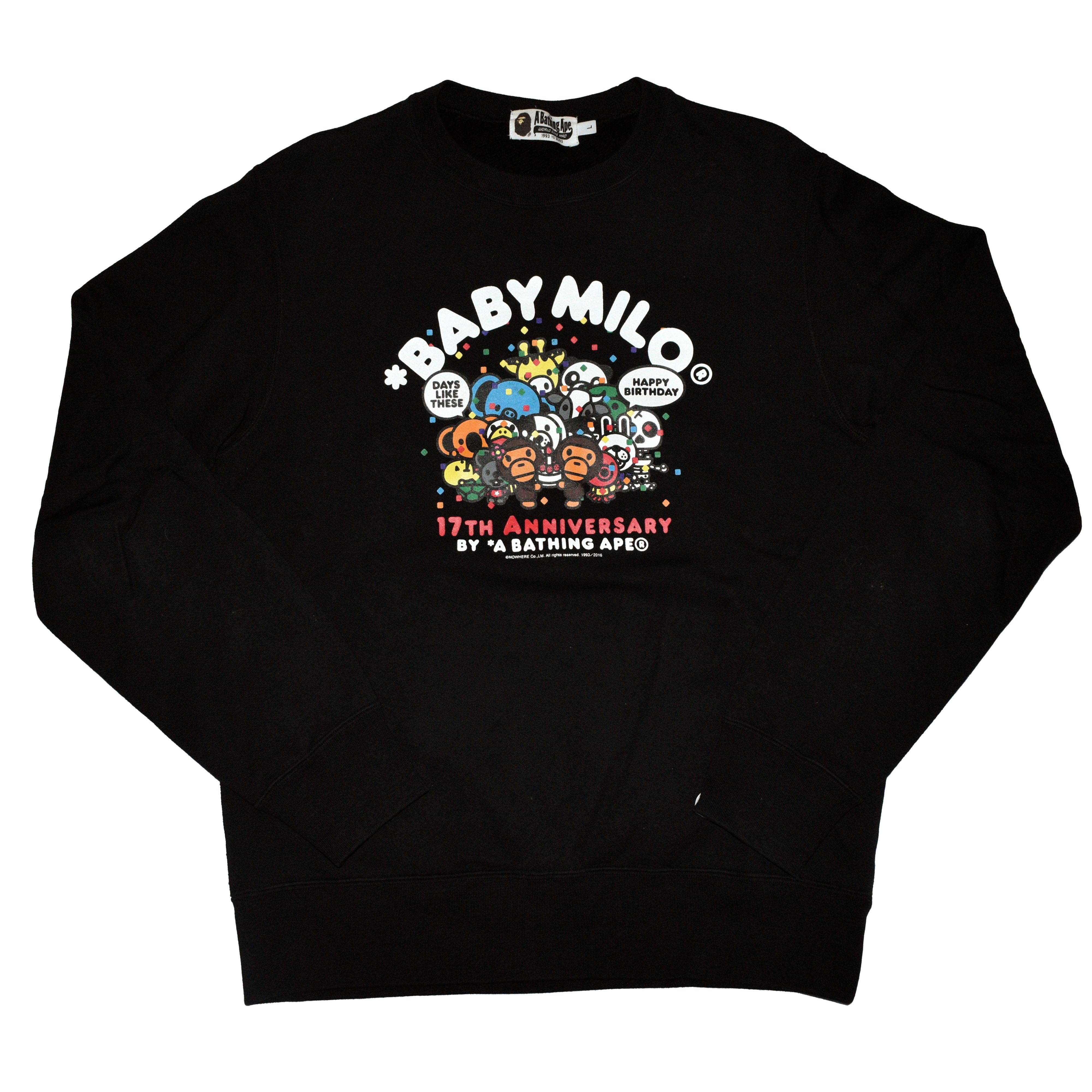 Bape A Bathing Ape Baby Milo 17th Anniversary Jumper (Black) | Grailed