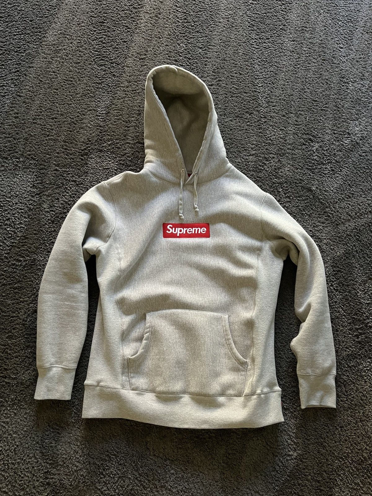 Supreme Grey supreme box logo hoodie | Grailed