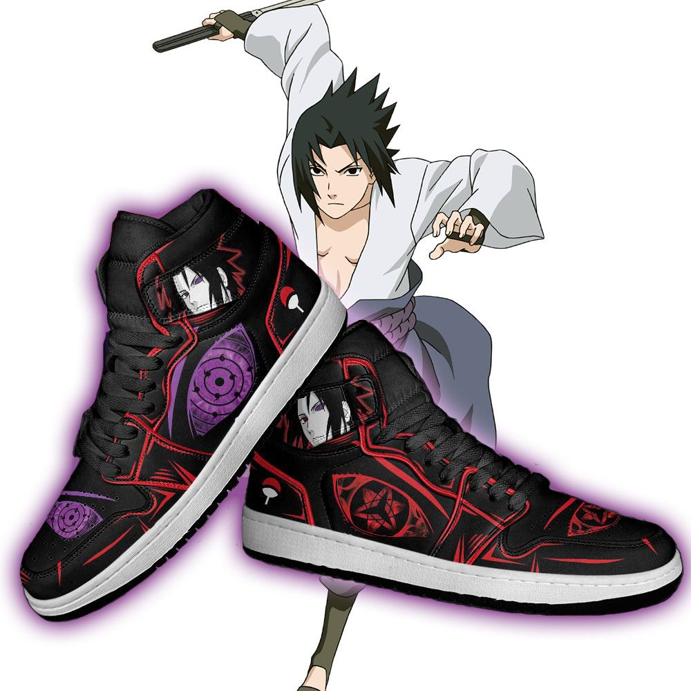 Other YUE: Custom Designed Naruto – Sasuke Uchiha Weeb 1’s Shoes | Grailed