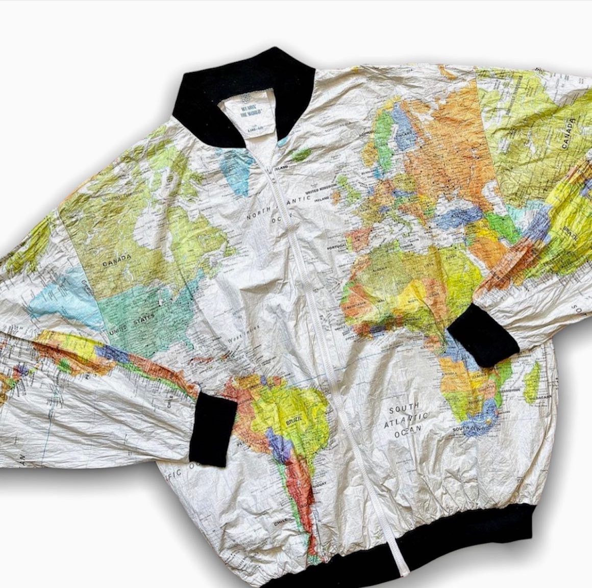 Vintage Vintage 1980 World Map Jacket Kurt Cobain | Grailed