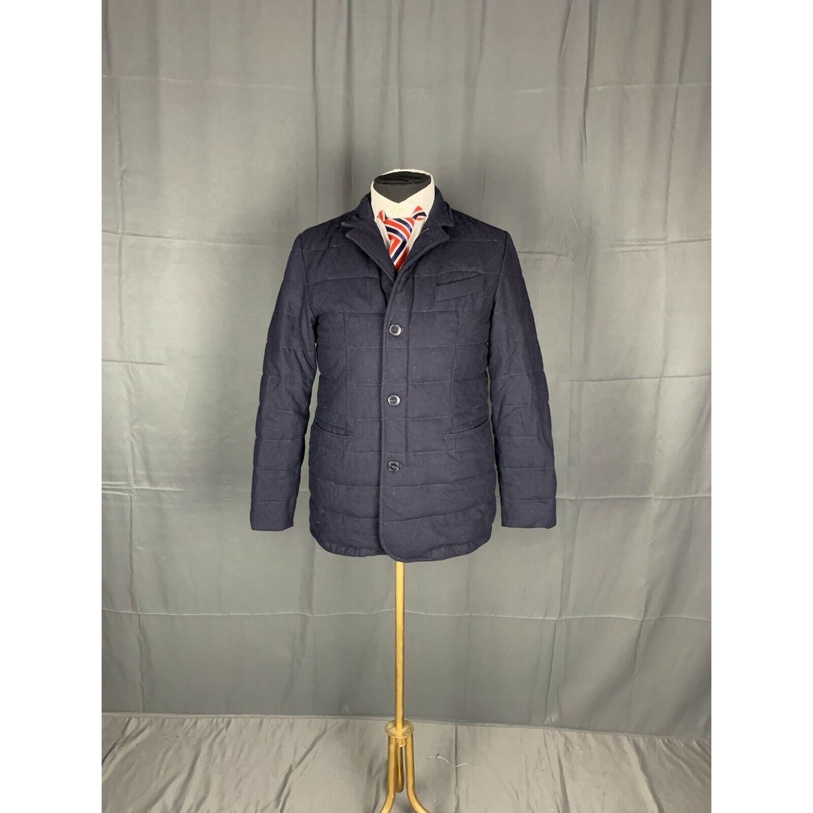 Hackett Hackett Blue Wool Down Insulated Jacket Size M | Grailed
