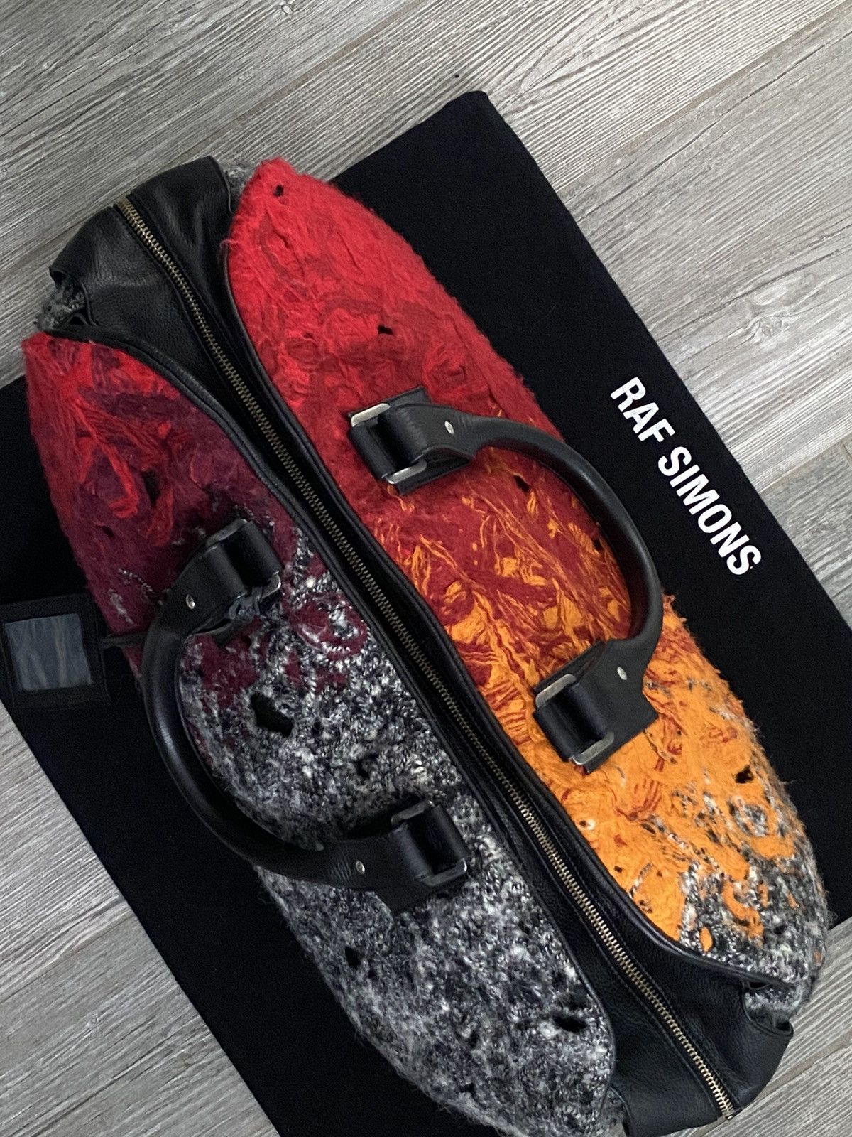 Raf Simons AW2008 Raf Simons Phoenix Red Flared Full Keepall Duffle Bag ...