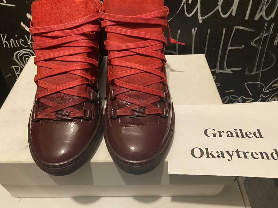 Balenciaga Mens Red Ombre Balenciaga Arena Sneakers Size 42/U.S. 9 ...