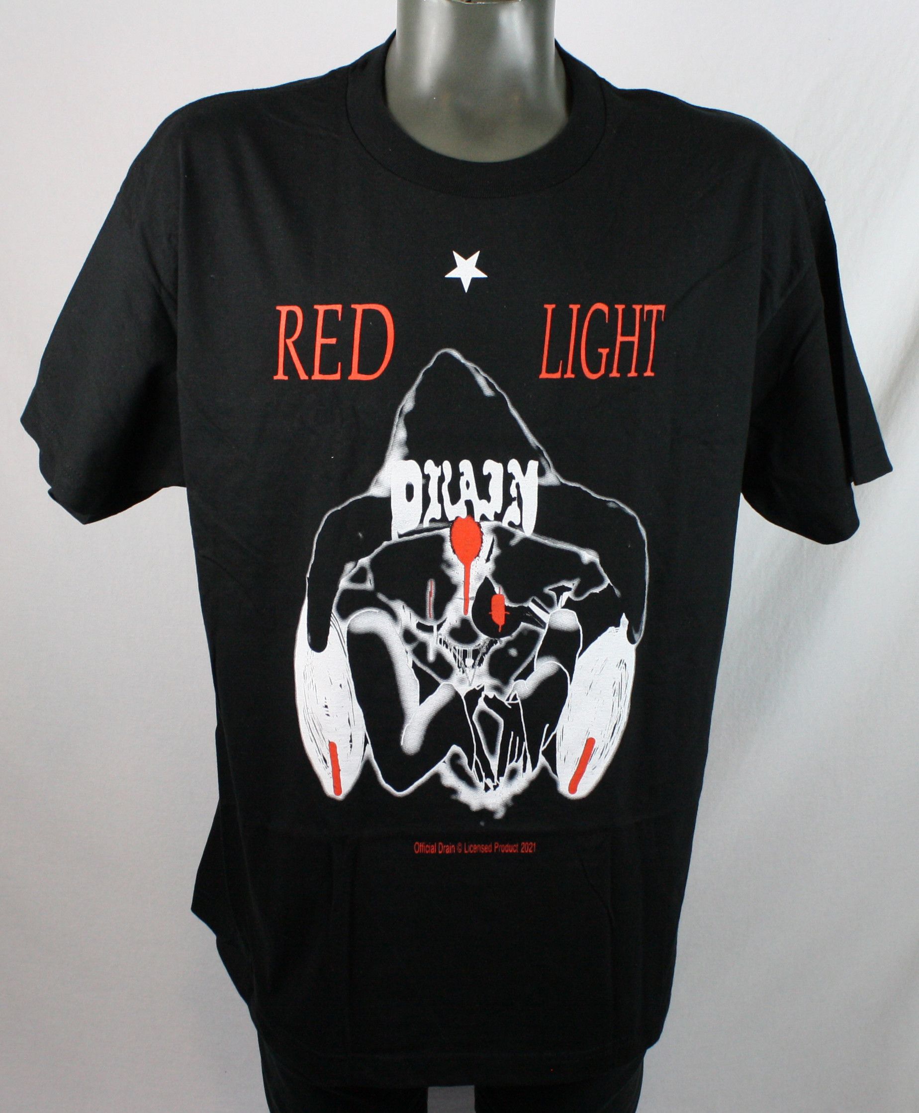 Drain Gang × Rap Tees × Sad Boys Bladee Drain Gang Red Light Tee Black ...