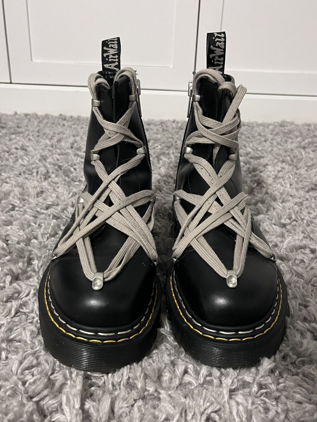 Rick Owens Rick owens x doc martin 1460 bex leather black boots | Grailed