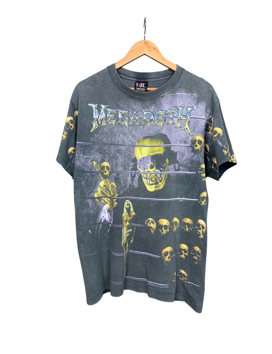 Vintage MEGADETH 1991 Vic Rattlehead All Over Print Vintage T-Shirt ...