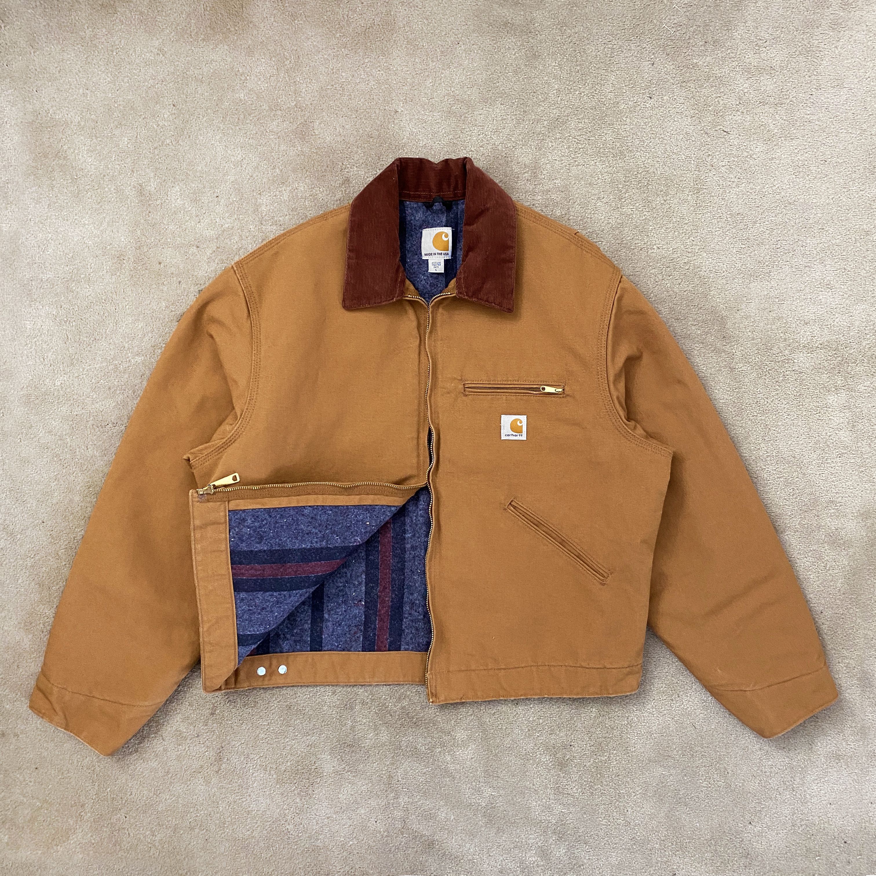 Carhartt Carhartt J001 Detroit Jacket USA Made Blanket-Lined Duck L ...