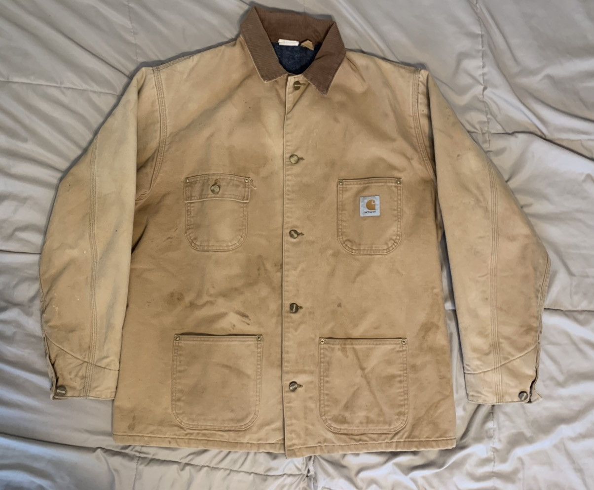 Vintage Carhartt Light Brown Wool inside jacket | Grailed