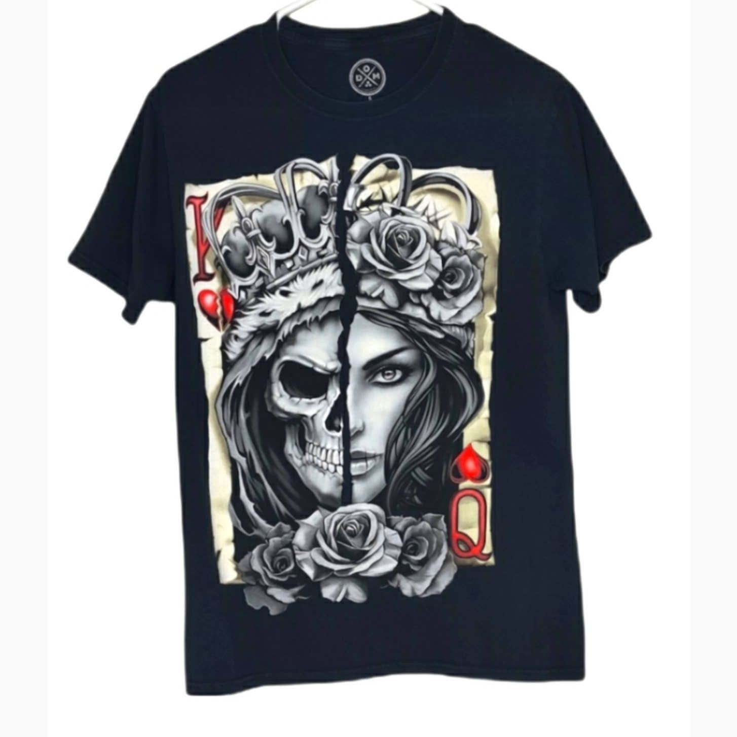 Other DOM Torn Playing Card With Half Queen Lady Half Skull Gothic ...