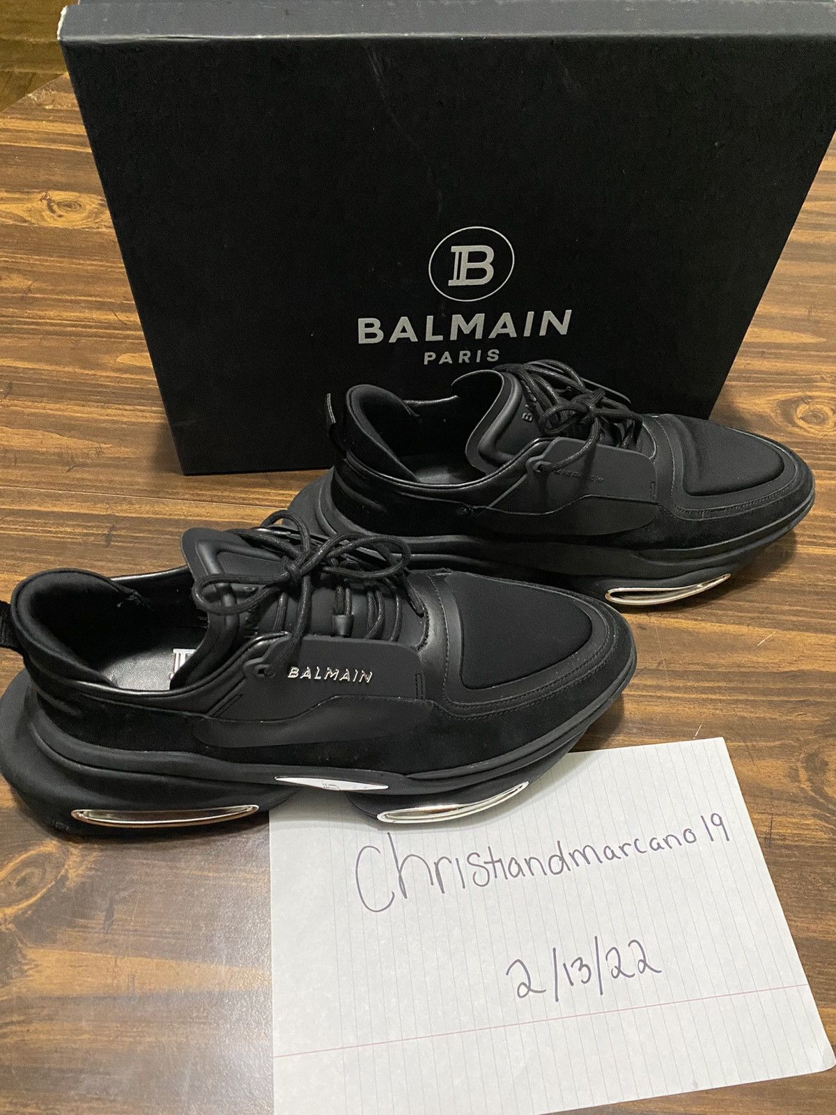 Balmain Balls in B-Bold Metal and Silver low top sneakers | Grailed